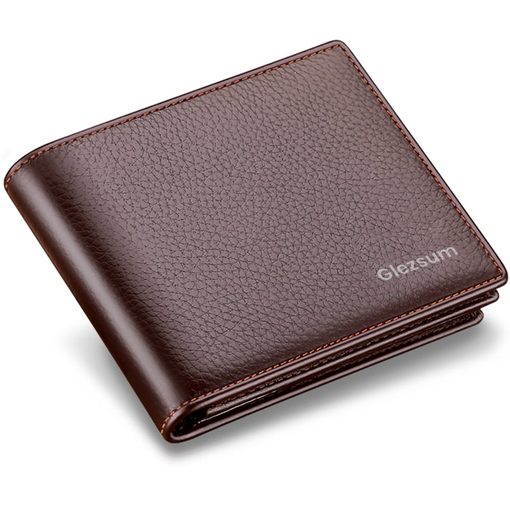 Glezsum Wallets, Slim Zipper Wallets For Men RFID Leather Mens Bifold ...