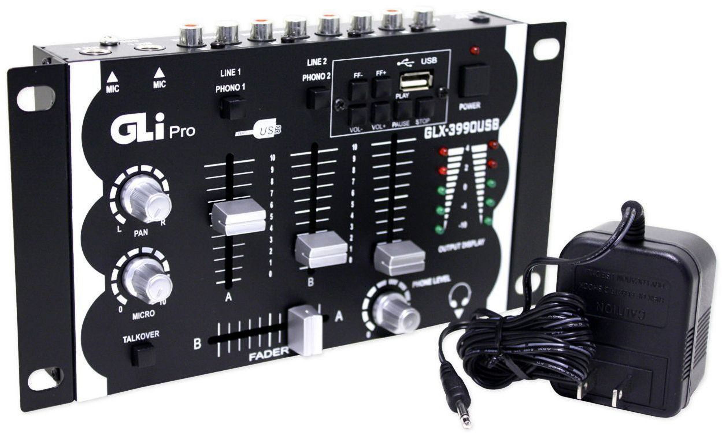 Gli Pro GLX3990 Gli 3ch Stereo Pre Amp Mixer 2phono/line - Walmart.com