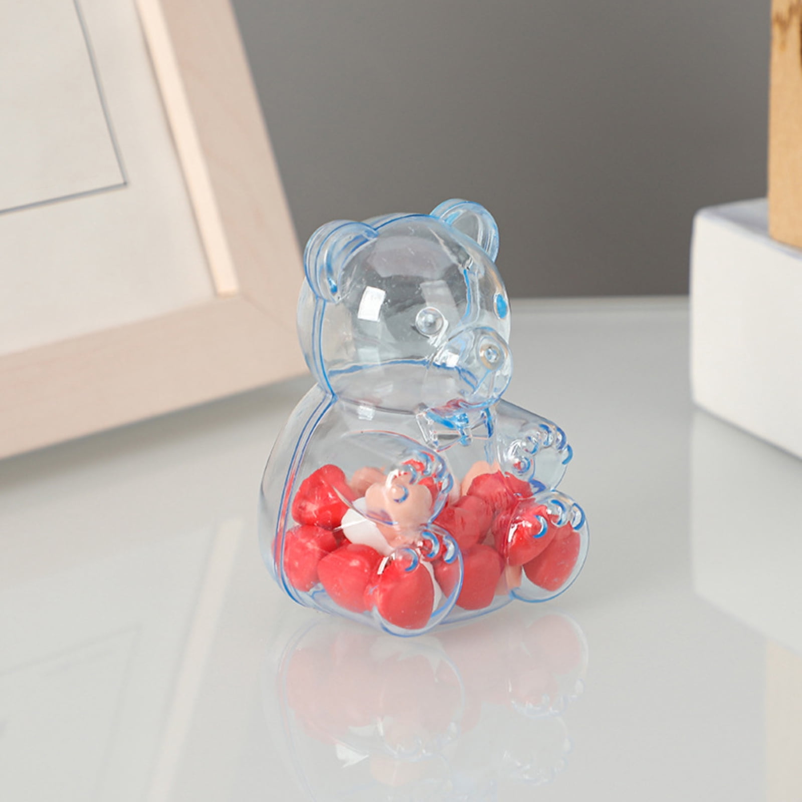 GliJian 12 Pcs Bear Shaped Candy Box, Clear Plastic Bear Candy Boxes ...