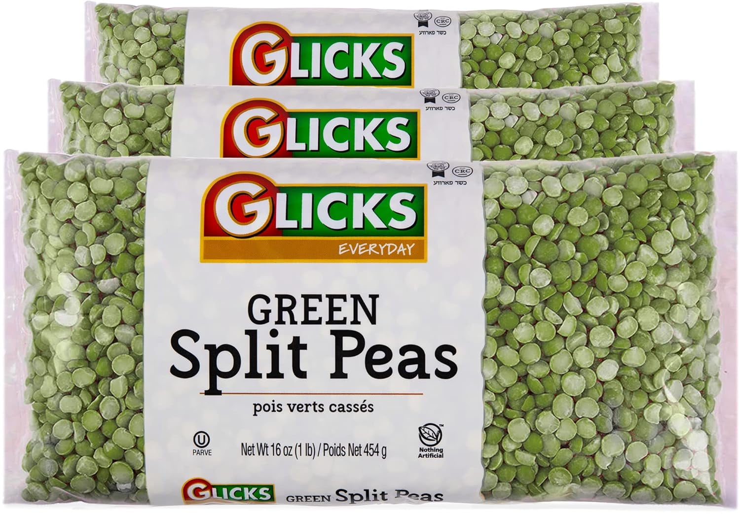 Glicks Green Split Peas, 16oz, 3 Pack, Great for Salads, Soups, Stews ...