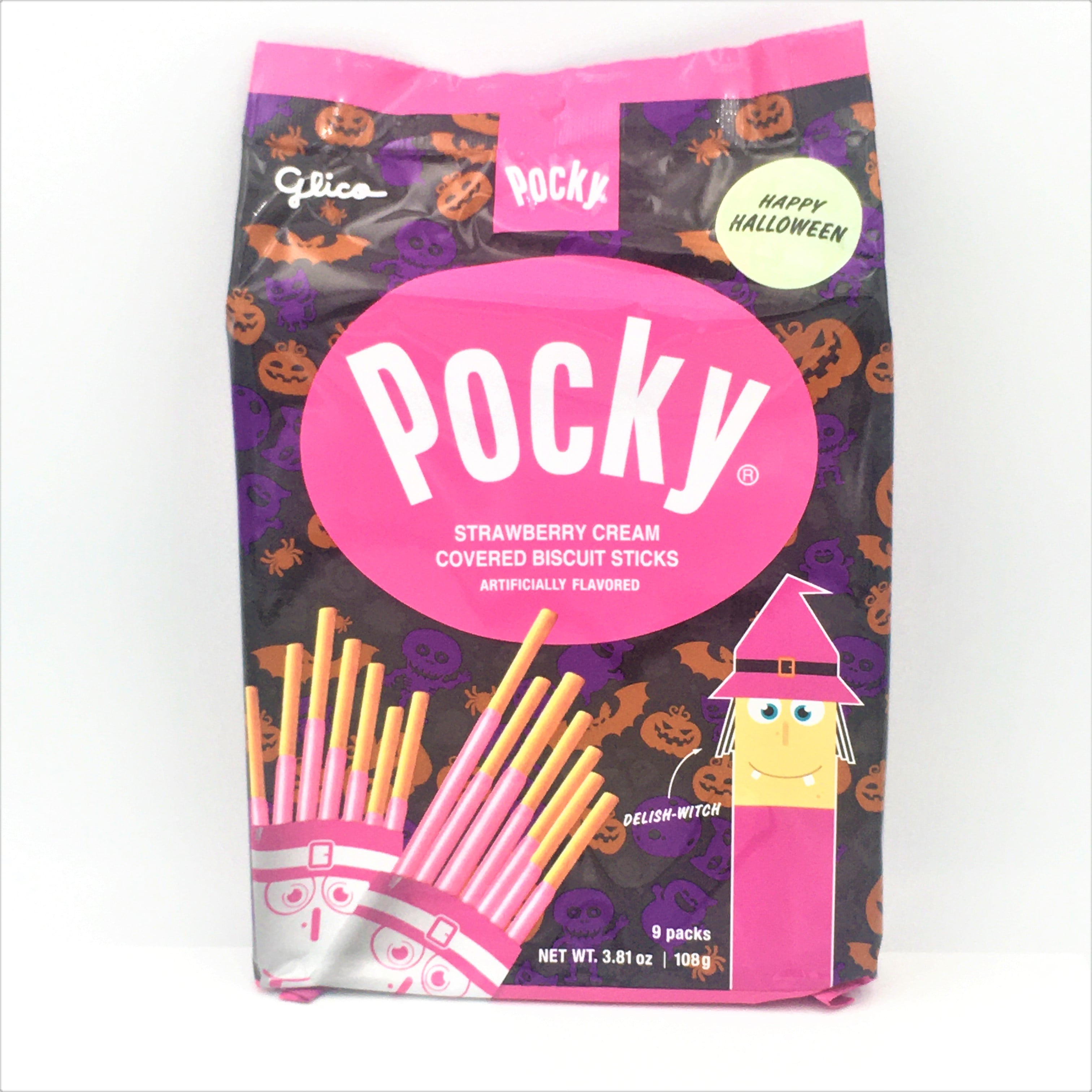 Glico Halloween Pocky Strawberry Cream Covered Biscuit Sticks 9 Packs ...