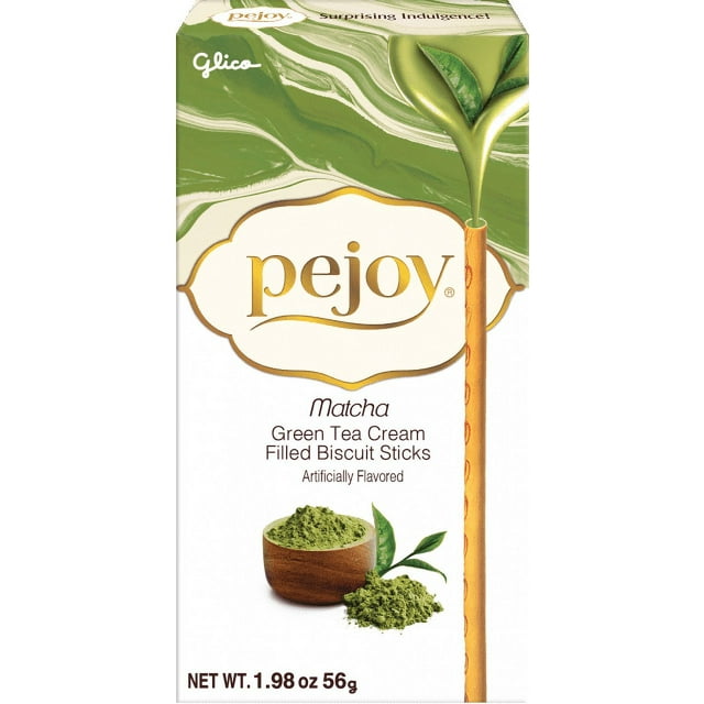 Glico Pejoy Matcha Green Tea Cream Filled Biscuit Sticks, 1.98 Ounce ...