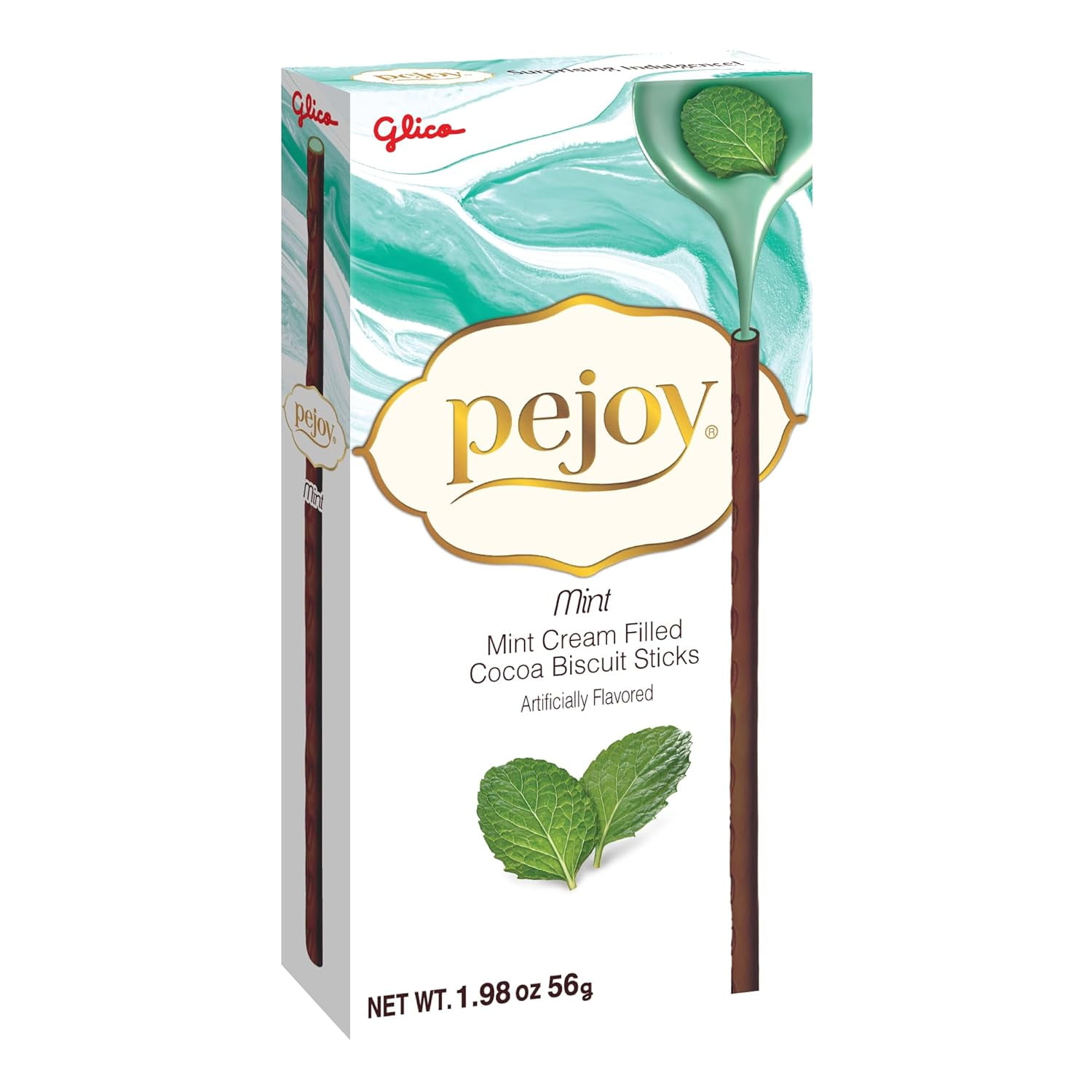 Glico Pejoy Mint Cream Filled Cocoa Biscuit Sticks, 1.98 Ounce -10 ...