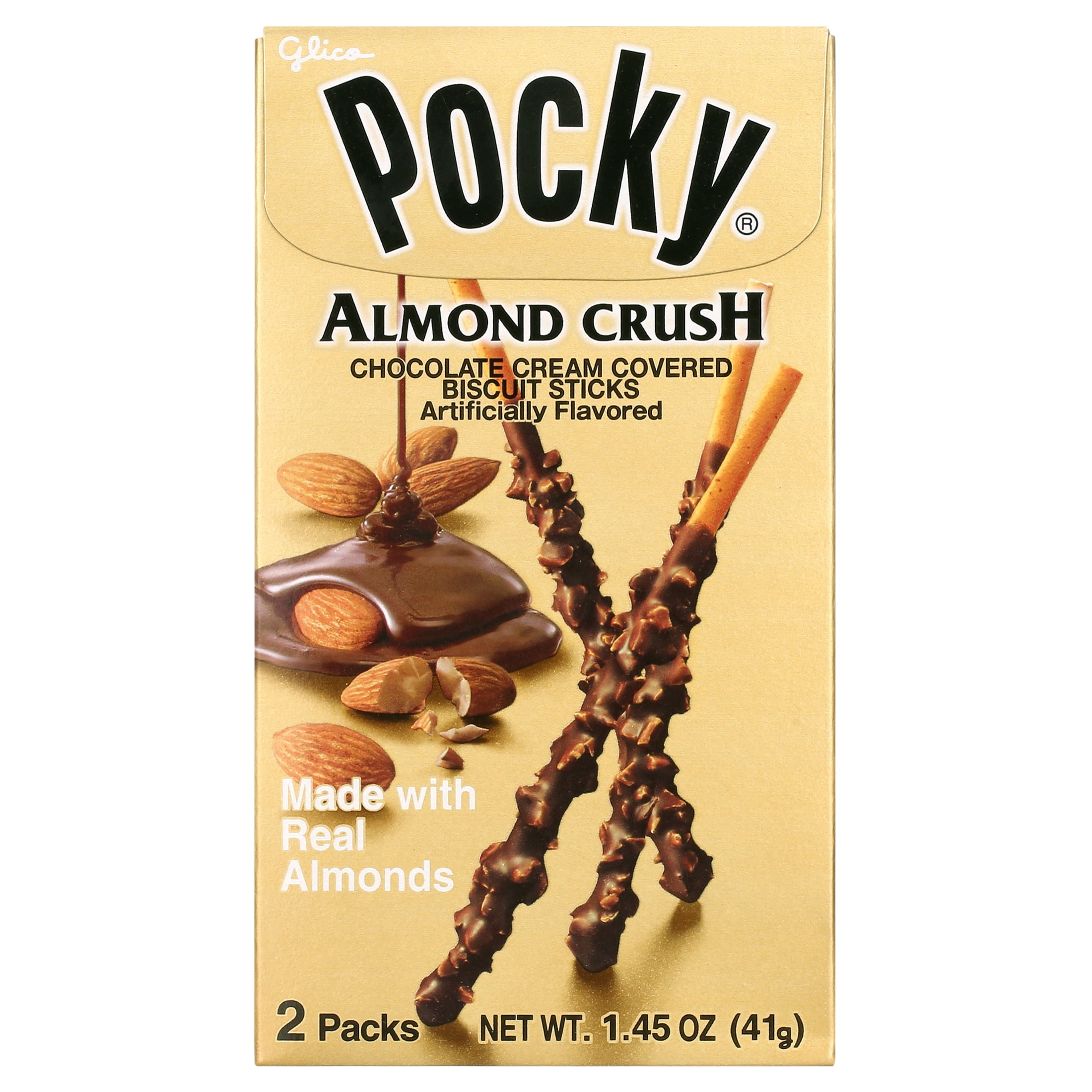 Glico Pocky Almond Crush 2 Pack, 1.45 oz Box, Made with Real Almonds ...