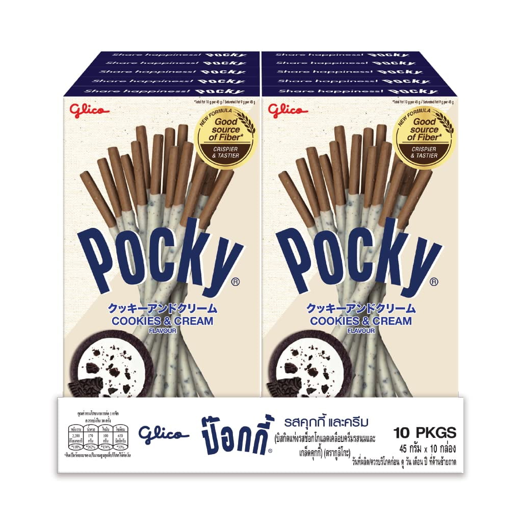 Glico Pocky Biscuit Sticks, Cookies & Cream, 1.59 oz (Pack of 10 ...