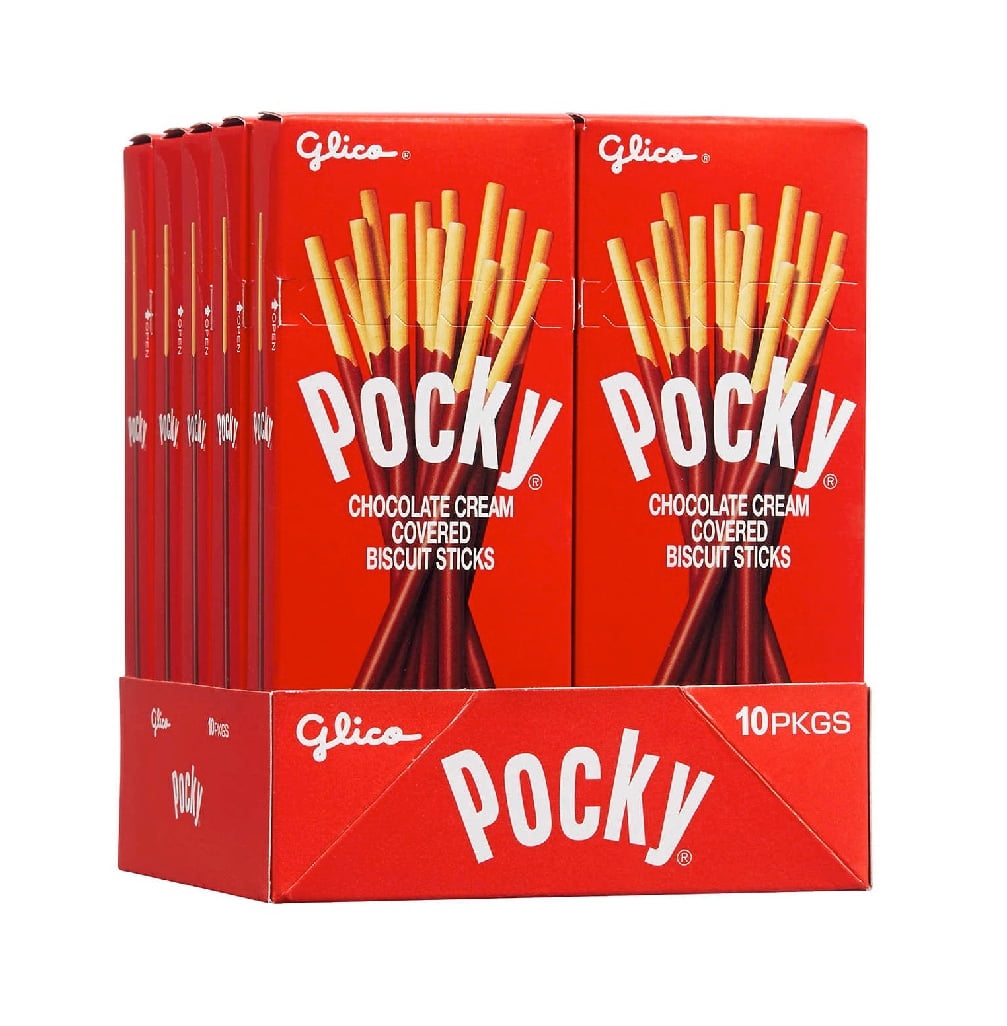 Glico Pocky Cream Covered Biscuit Sticks, Chocolate, 1.41 oz, 10 ct 1PK ...