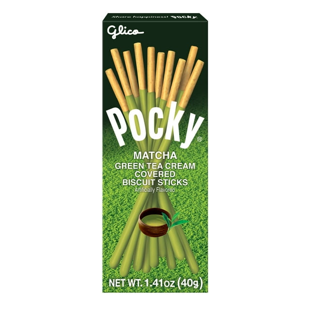 Glico Pocky Matcha Crunchy Stix, Green Tea Flavored Biscuit Sticks, 1. ...
