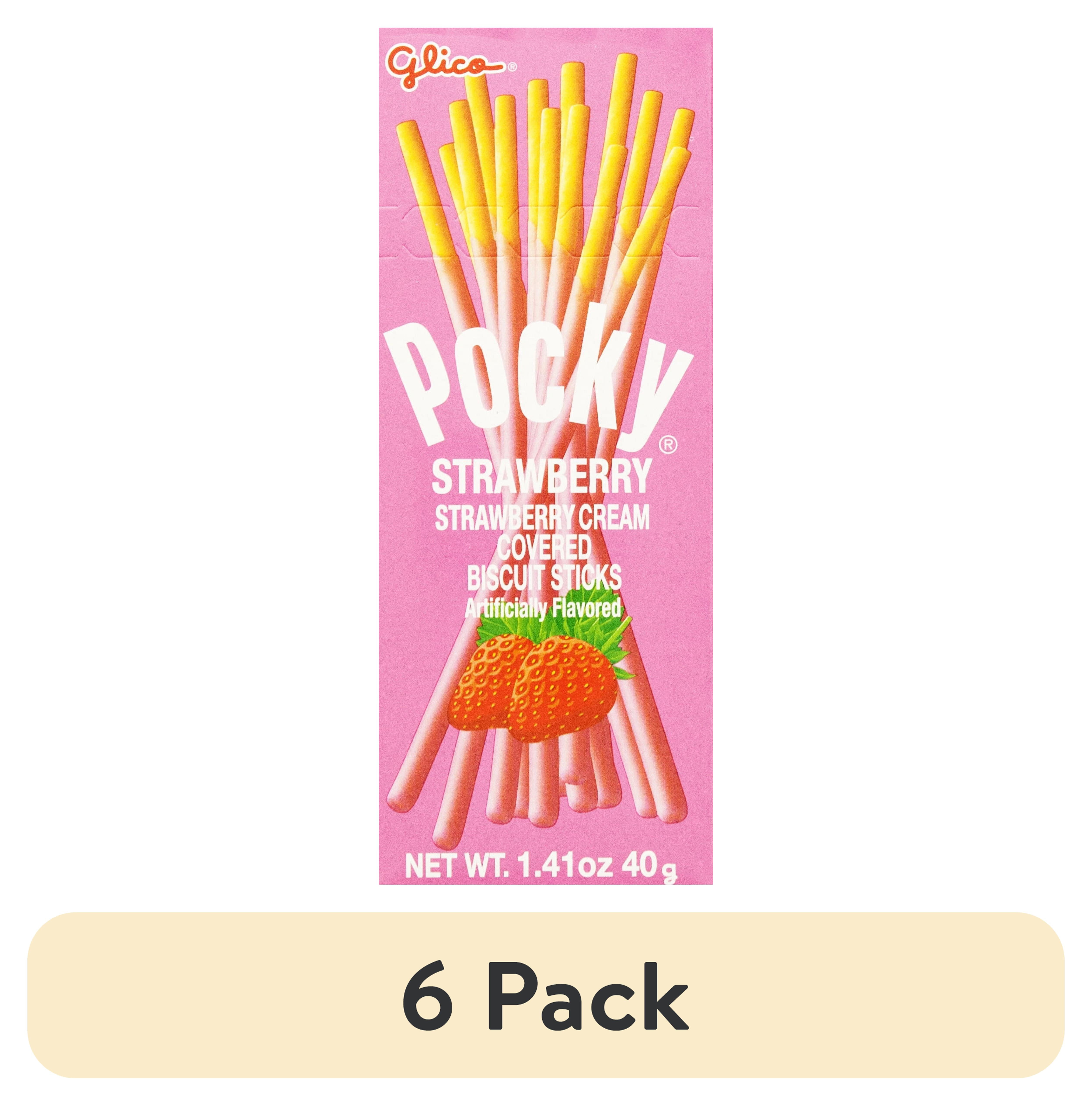 (6 pack) Glico Pocky Biscuit Sticks, Strawberry, 1.41 Oz - Walmart.com
