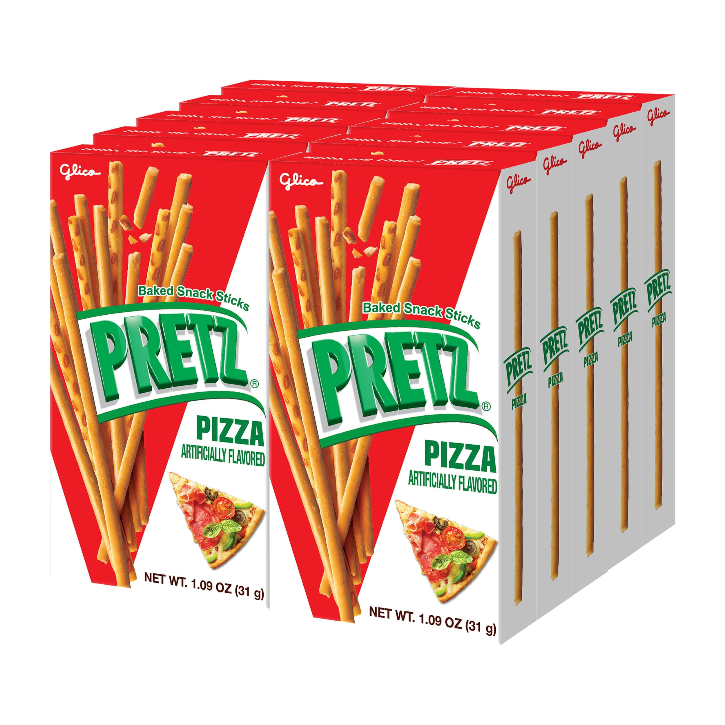 Glico Pretz Biscuit Stick, MFF30 Pizza Flavored, 1.09 Ounce (Pack of 10) - Walmart.com