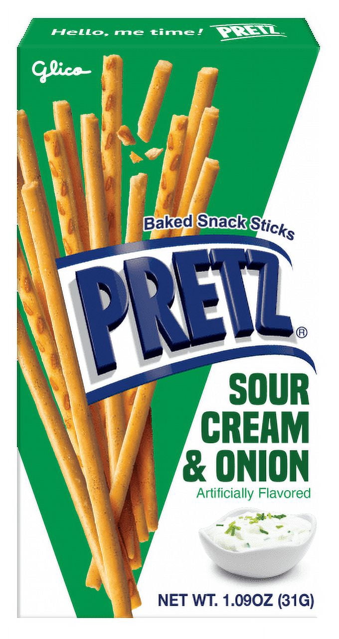Glico Pretz Sour Cream & Onion Baked Snack Sticks, 1.09 Ounce Pack - 10 ...
