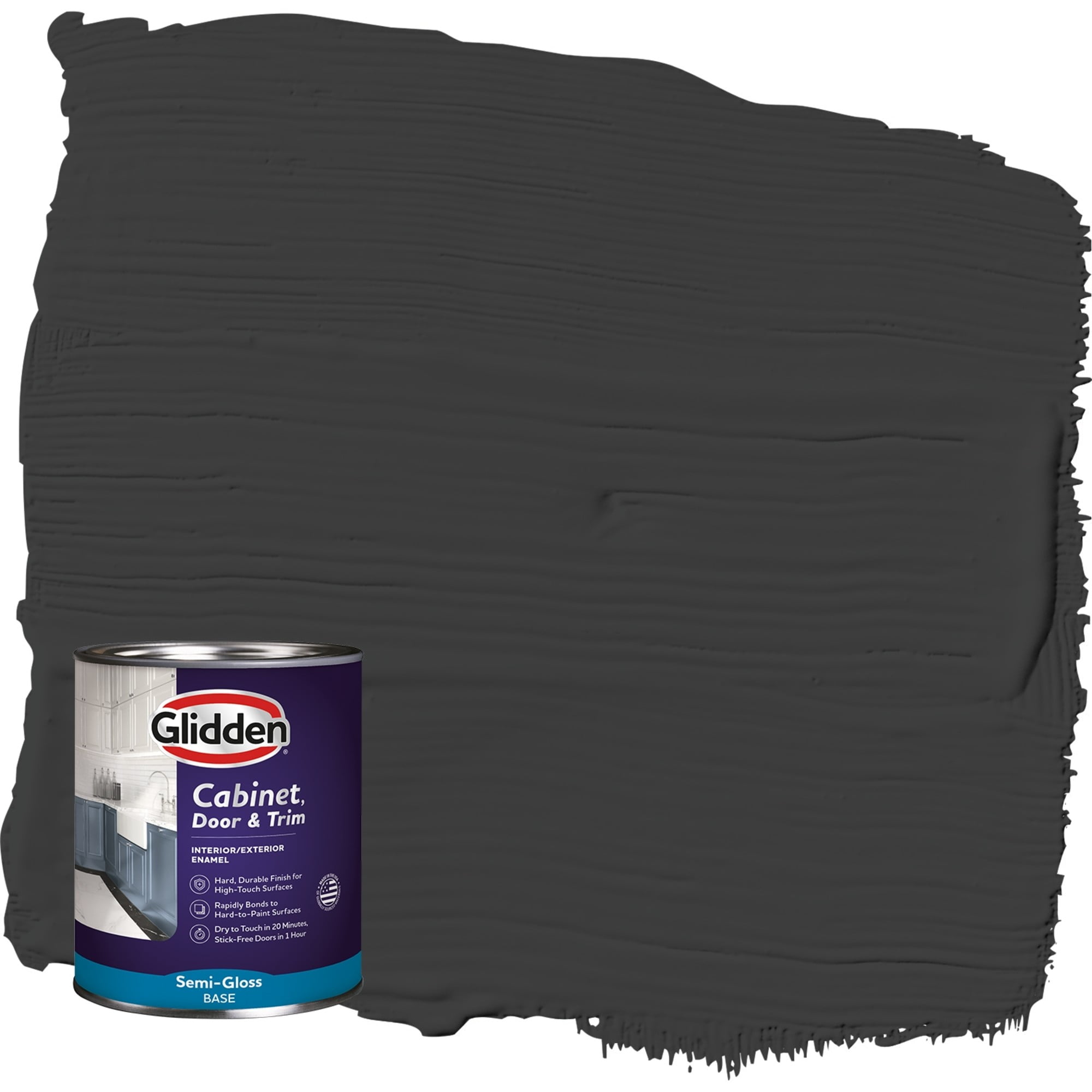 Glidden Cabinet Door and Trim Grab-N-Go Semi Gloss Paint, Black, 1 ...