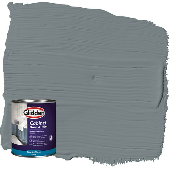 Glidden Cabinet Door and Trim Semi Gloss Paint, Garrison Gray, 1 Quart ...