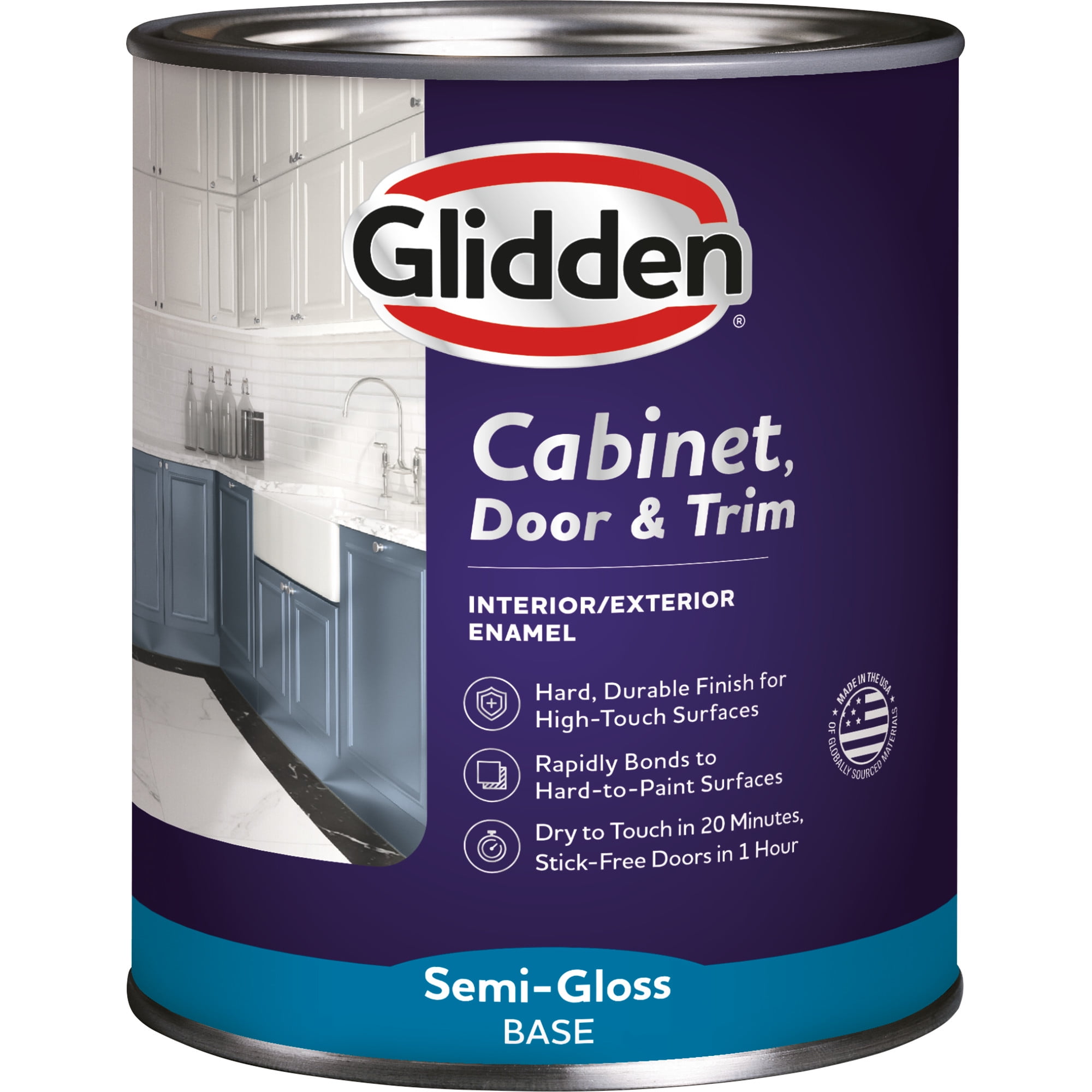 Glidden Cabinet Door and Trim Semi Gloss Paint, Tintable, 1 Quart ...