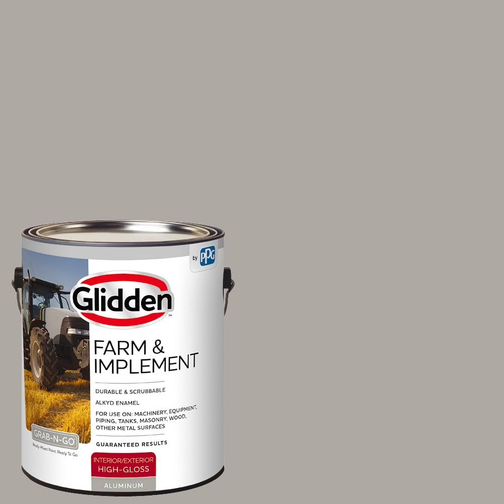 Glidden Farm & Implement Interior/Exterior Paint, Aluminum, High Gloss ...