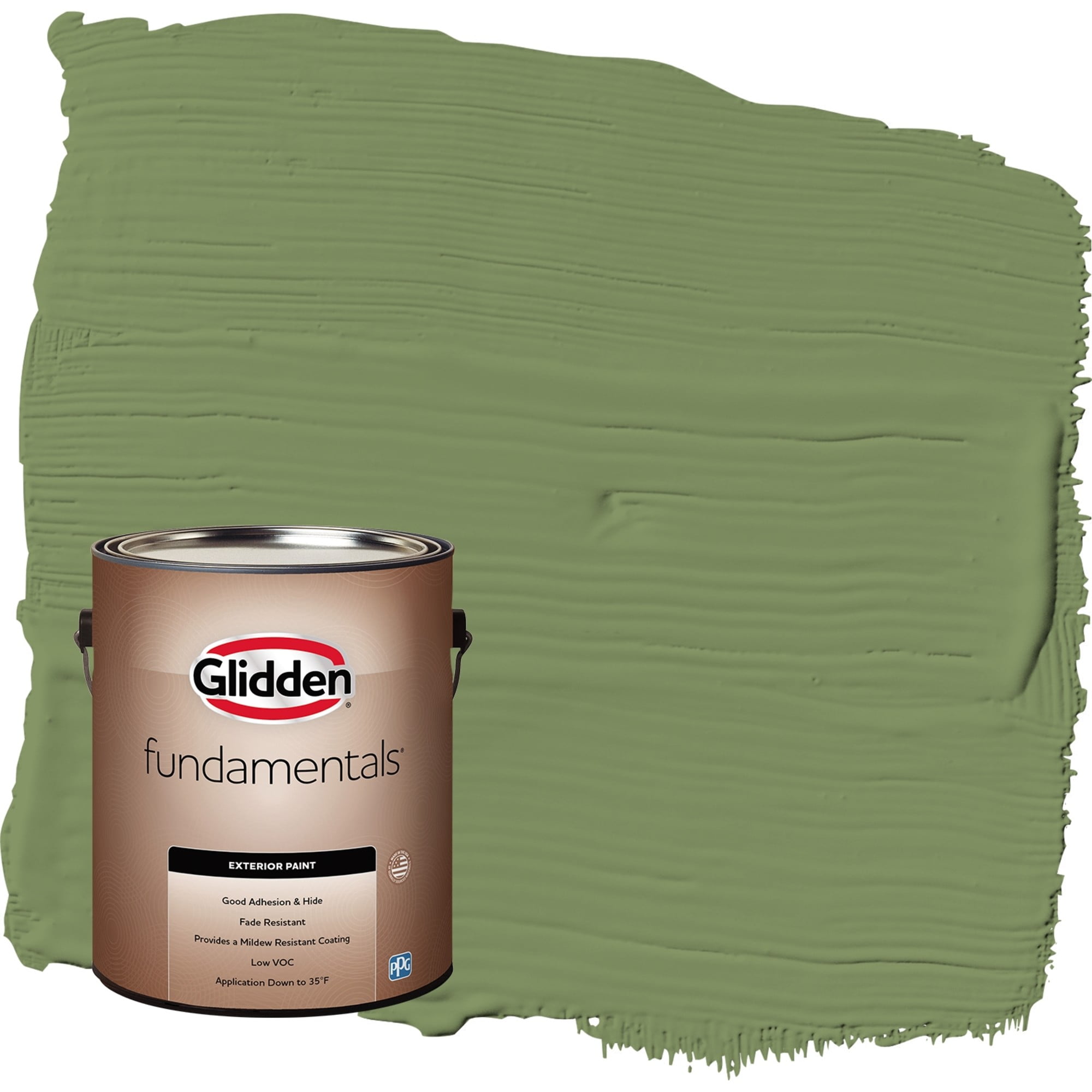 Glidden Fundamentals Moss Point Green / Green Semi-Gloss Exterior Paint ...