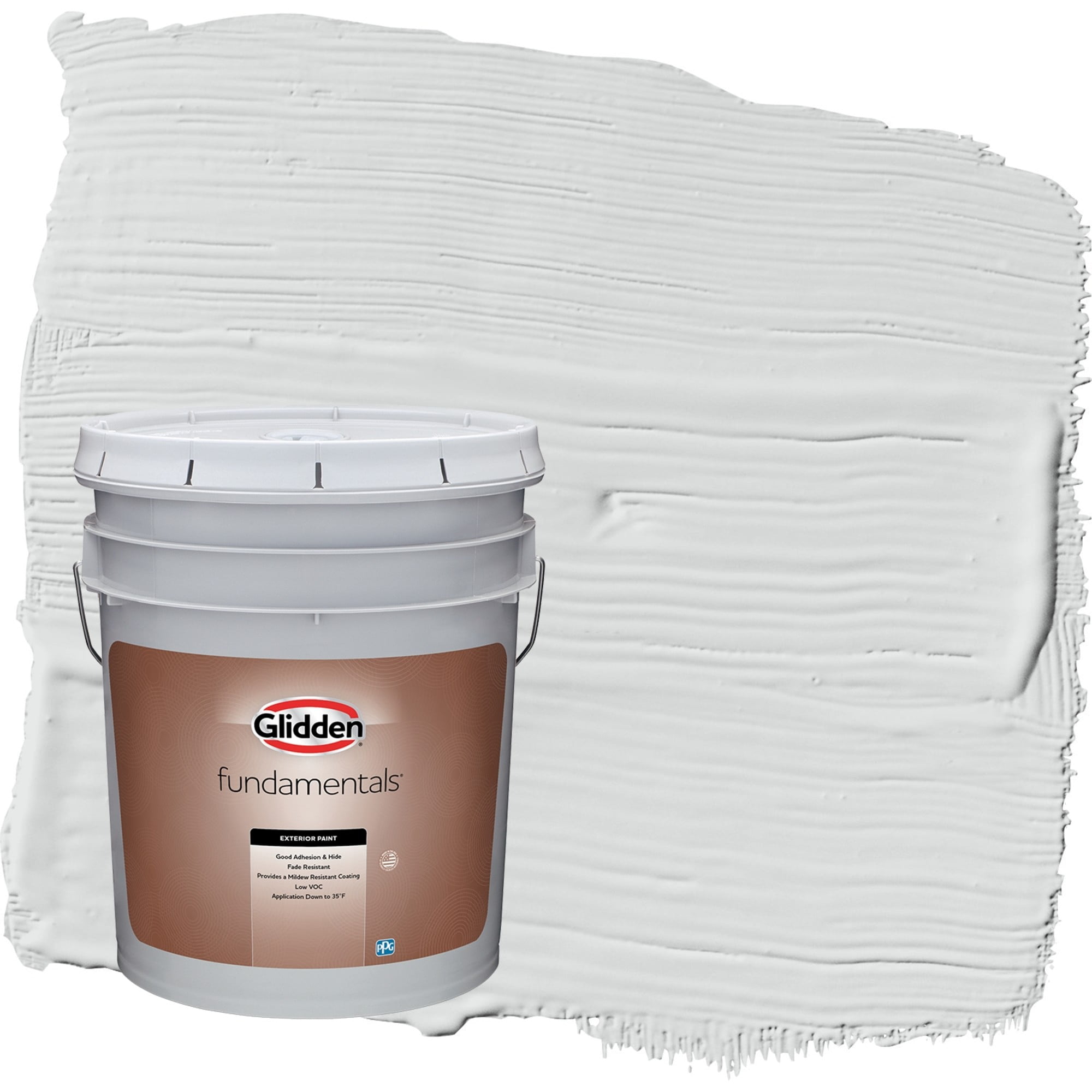 Glidden Fundamentals Thin Ice / Gray Semi-Gloss Exterior Paint, 5 ...
