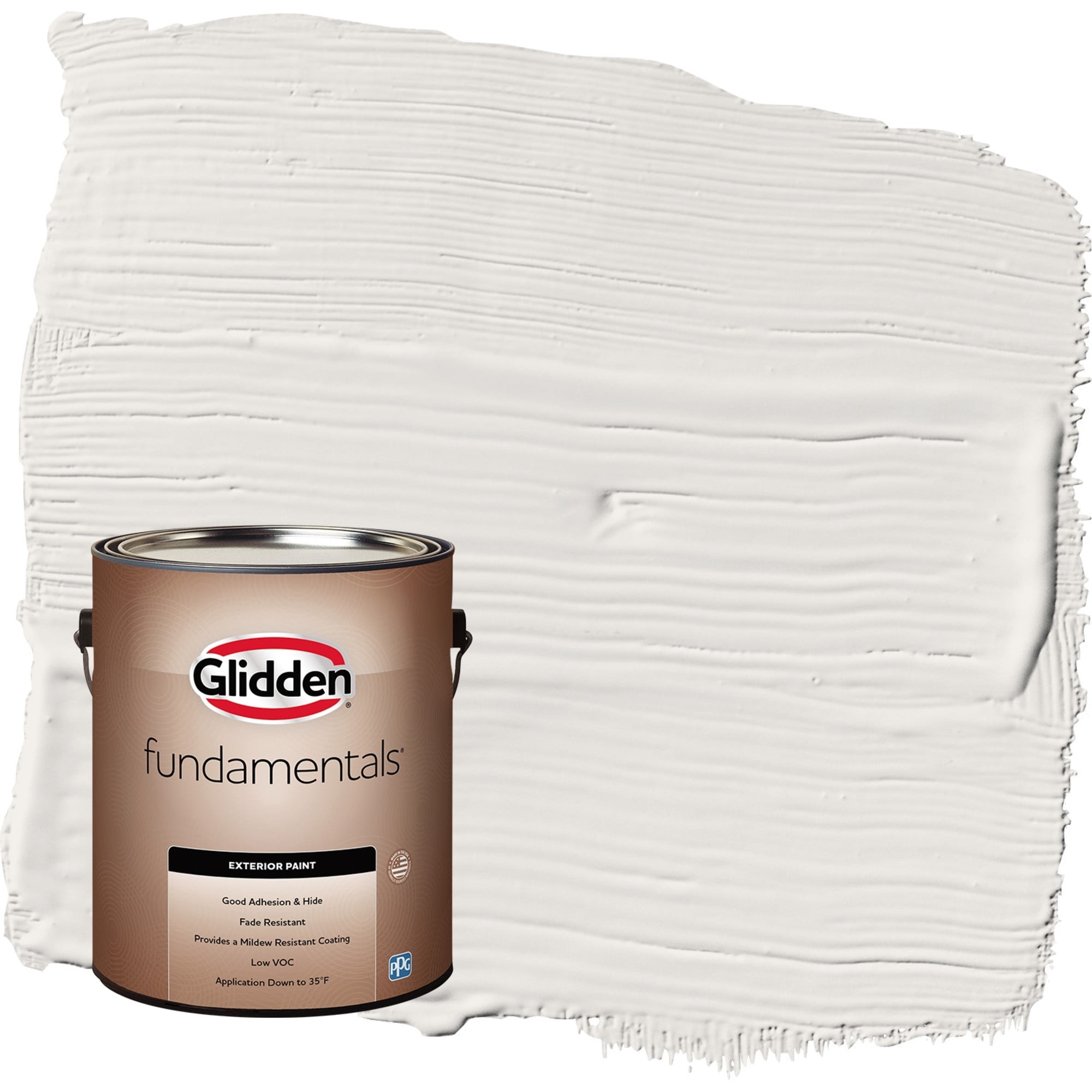 Glidden Fundamentals Arctic Cotton / White Satin Exterior Paint, 1 ...