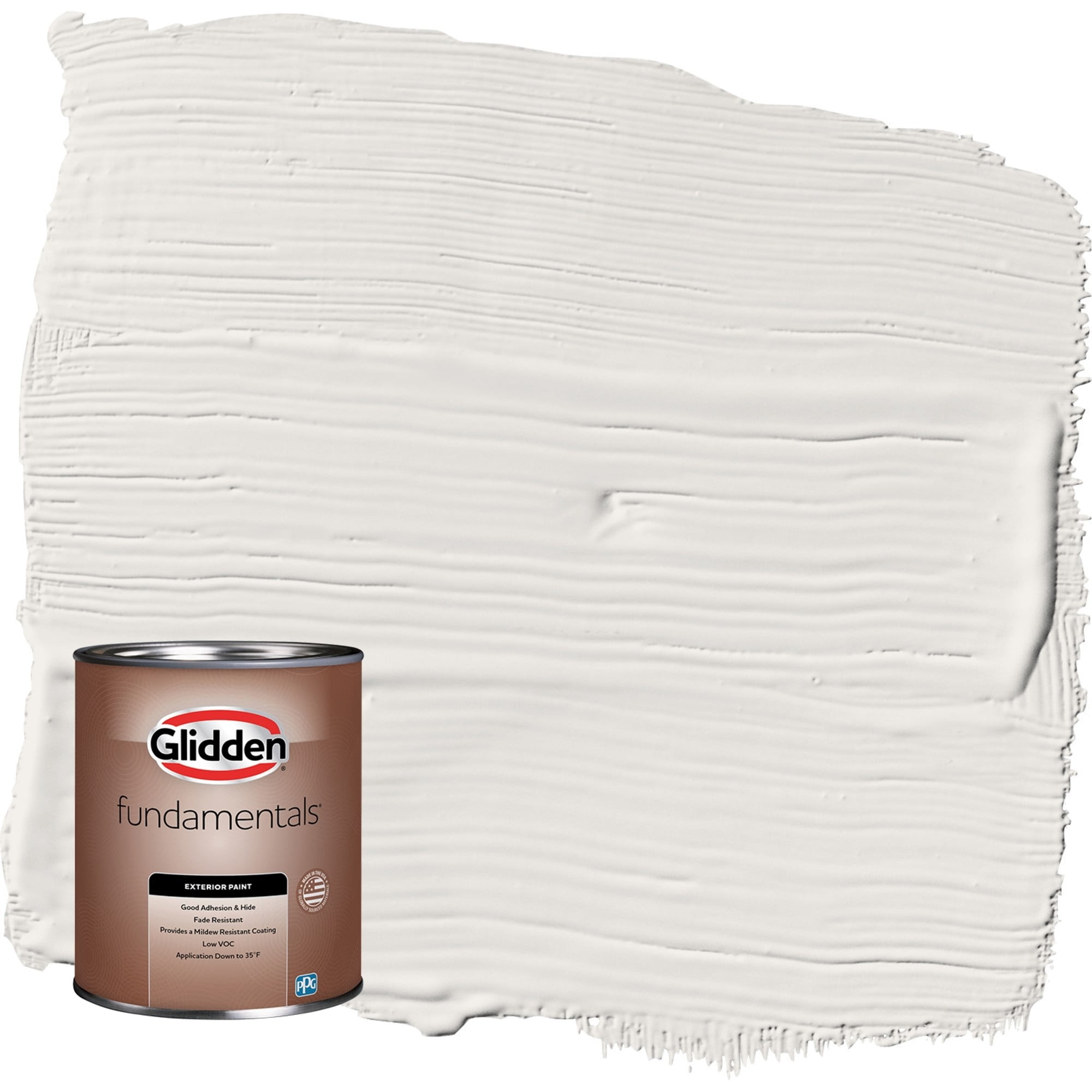 Glidden Fundamentals Arctic Cotton / White Satin Exterior Paint, 1 ...