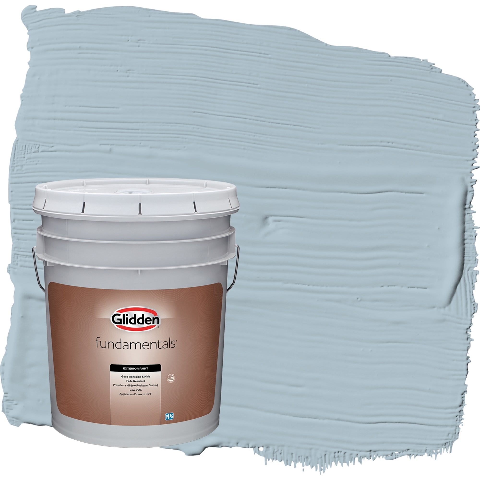 Glidden Fundamentals Chambray / Blue Satin Exterior Paint, 5 Gallon ...