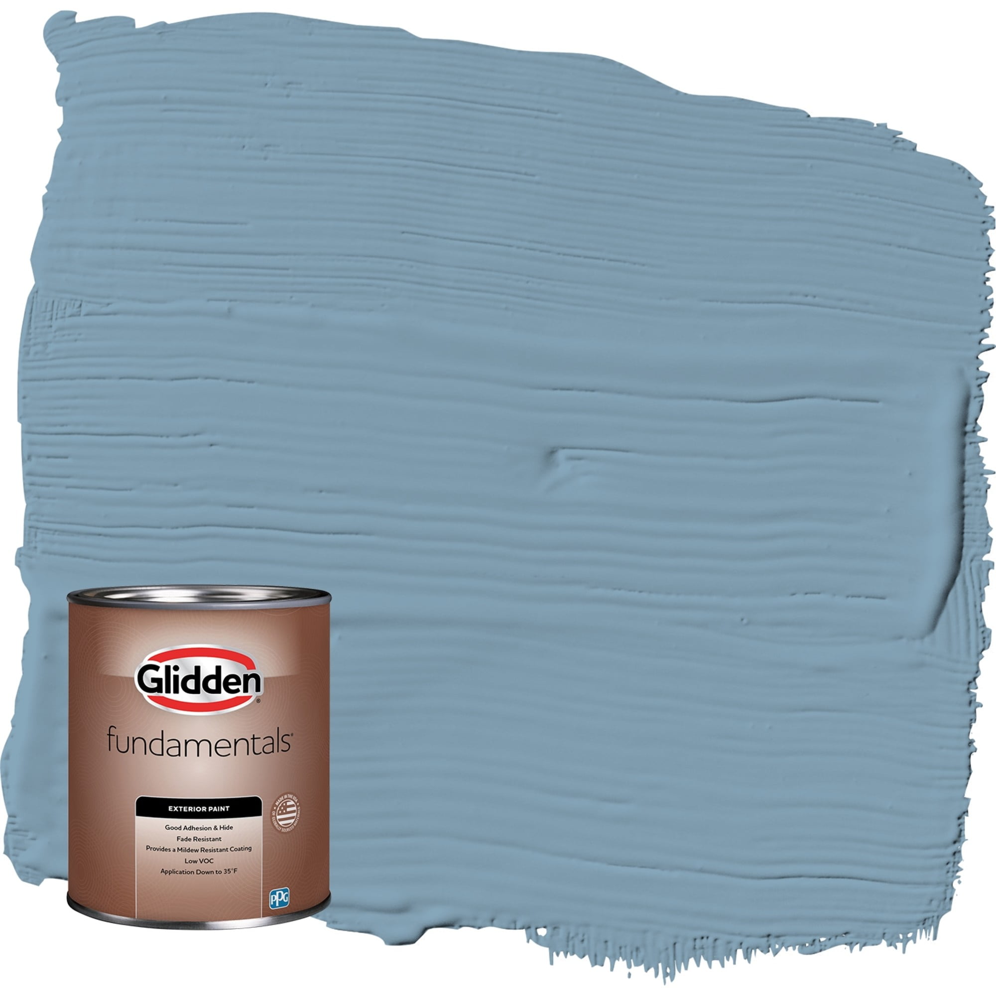 Glidden Fundamentals Americana / Blue Flat Exterior Paint, 1 Quart ...