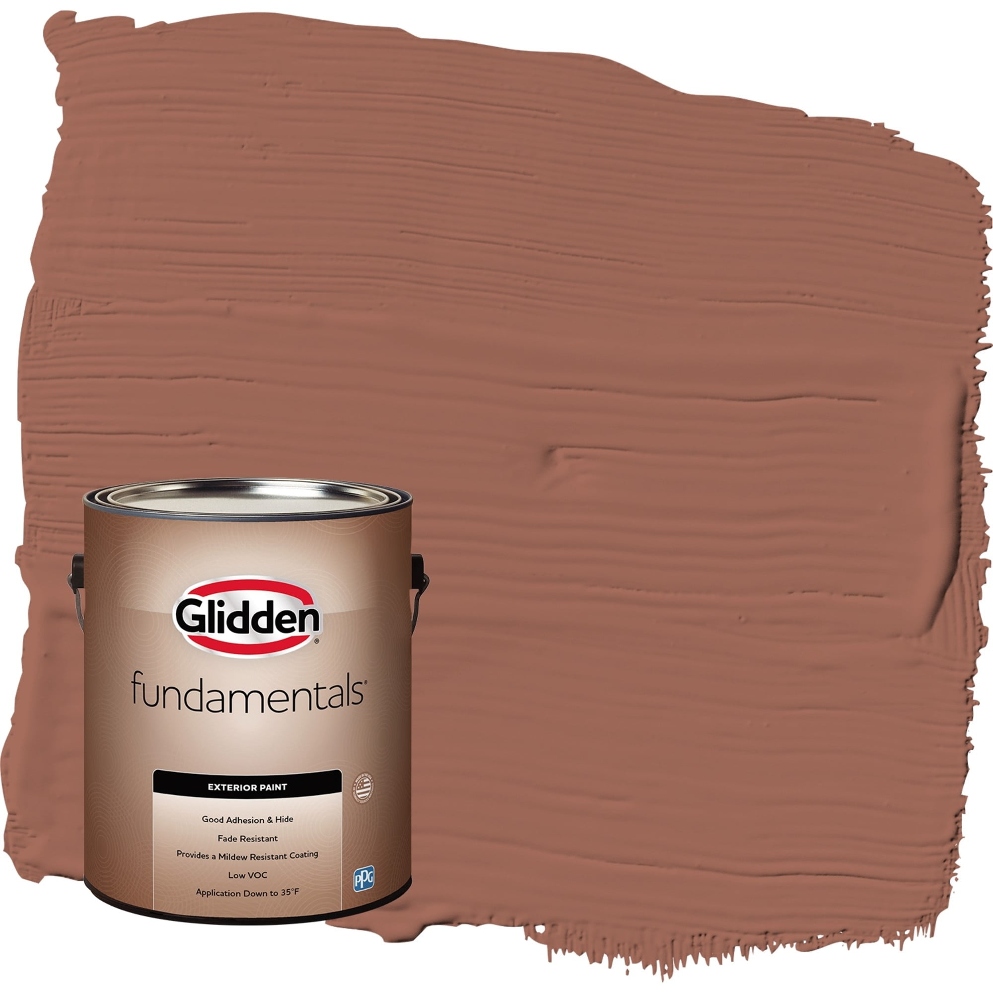Glidden Fundamentals Apple Brown Betty / Orange Satin Exterior Paint, 1 ...