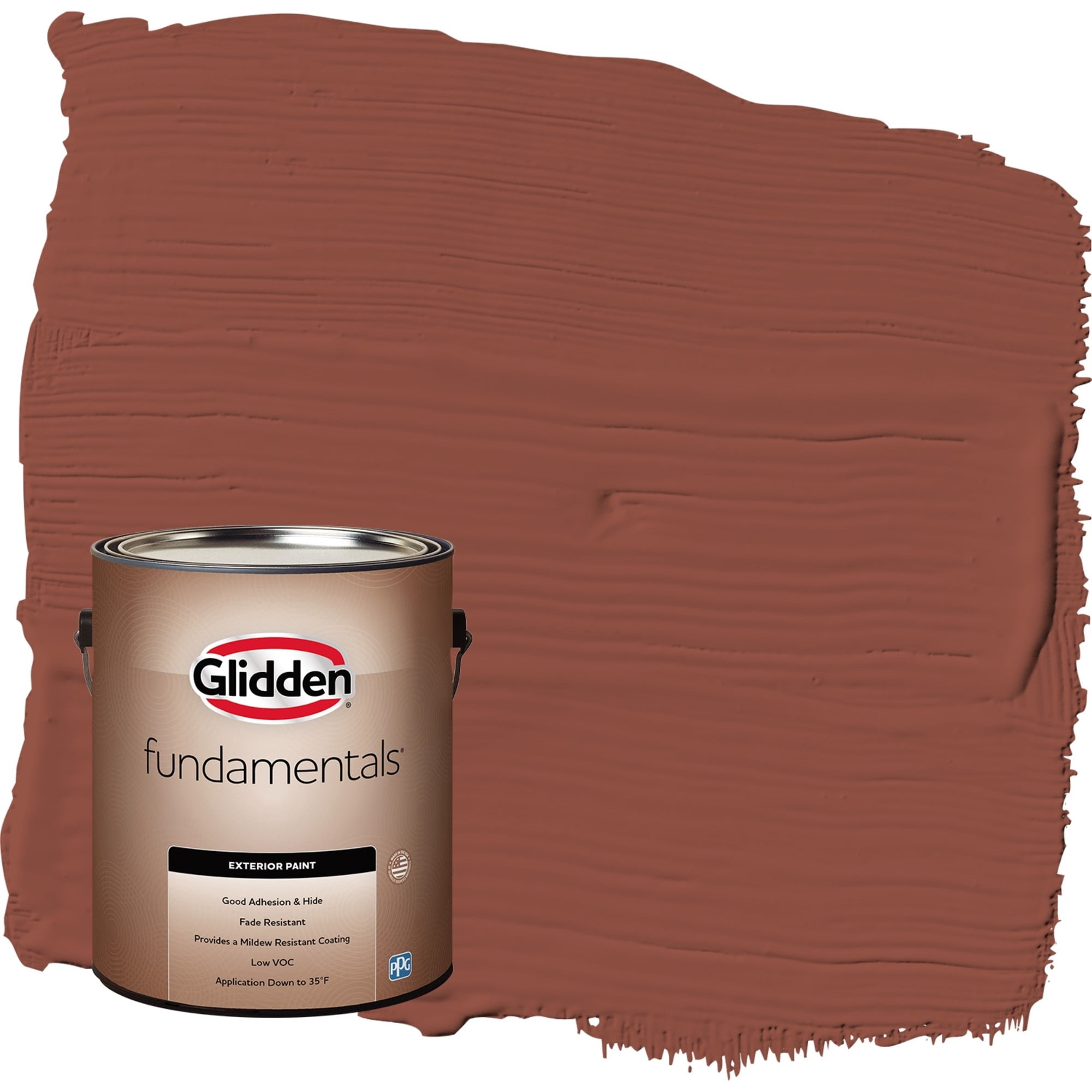 Glidden Fundamentals Baked Bean / Red Flat Exterior Paint, 1 Gallon ...