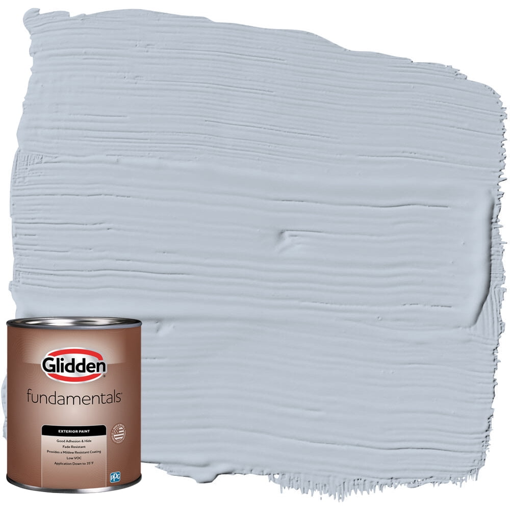 Glidden Fundamentals Exterior Paint Blue Dolphin / Blue, Flat, 1 Quart ...