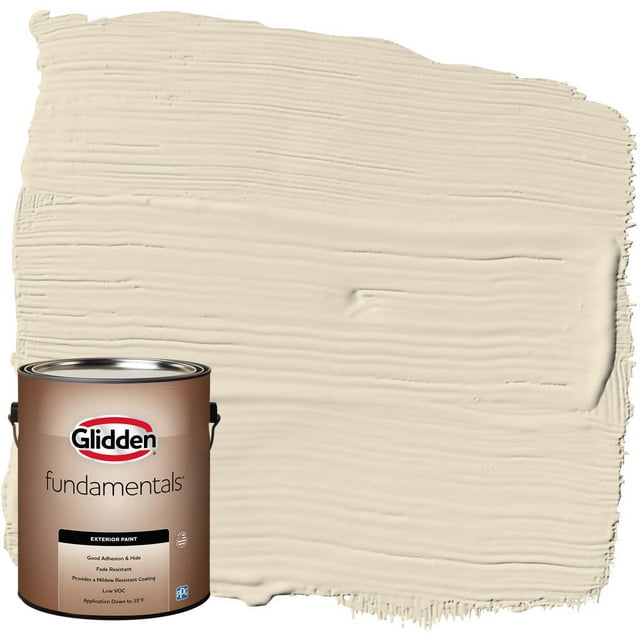 Glidden Fundamentals Exterior Paint Bone White / Beige, Flat, 1 Gallon ...
