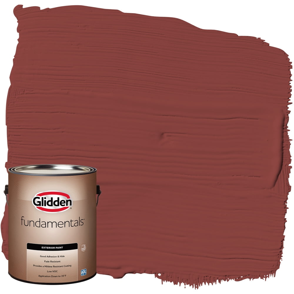 Glidden Fundamentals Exterior Paint Brick Dust / Red, Flat, 1 Gallon ...