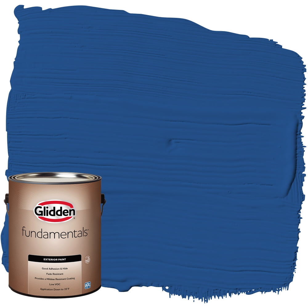 Glidden Fundamentals Exterior Paint Brilliant Blue / Blue, Flat, 1 ...