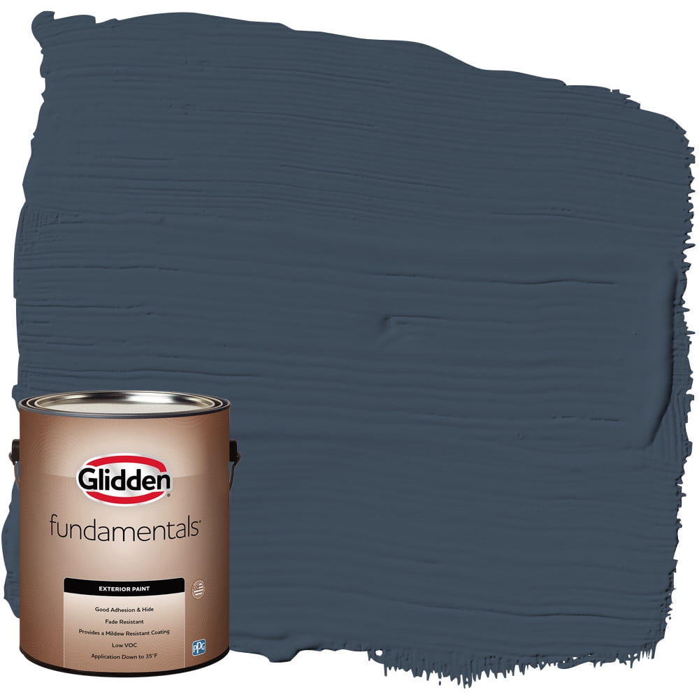 Glidden Fundamentals Exterior Paint Cavalry / Navy Blue, Flat, 1 Gallon ...