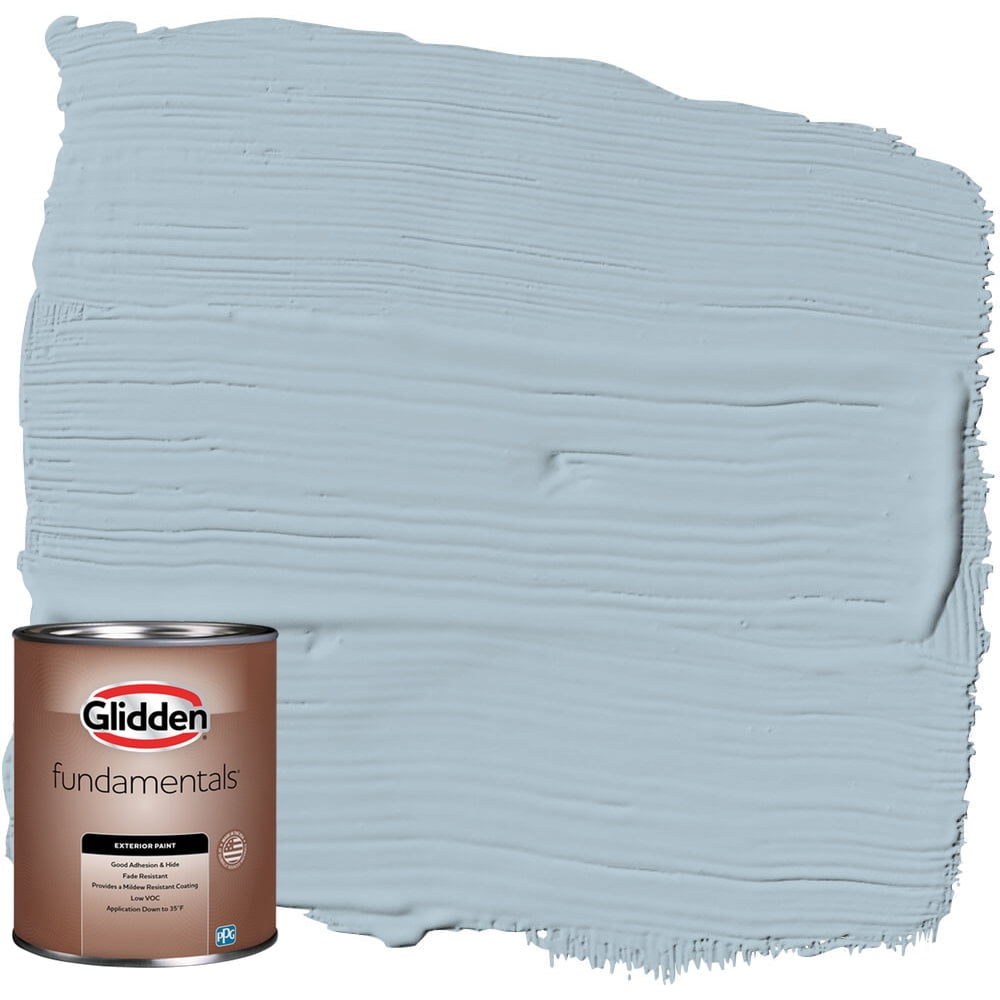 Glidden Fundamentals Exterior Paint Chambray / Blue, Flat, 1 Quart ...