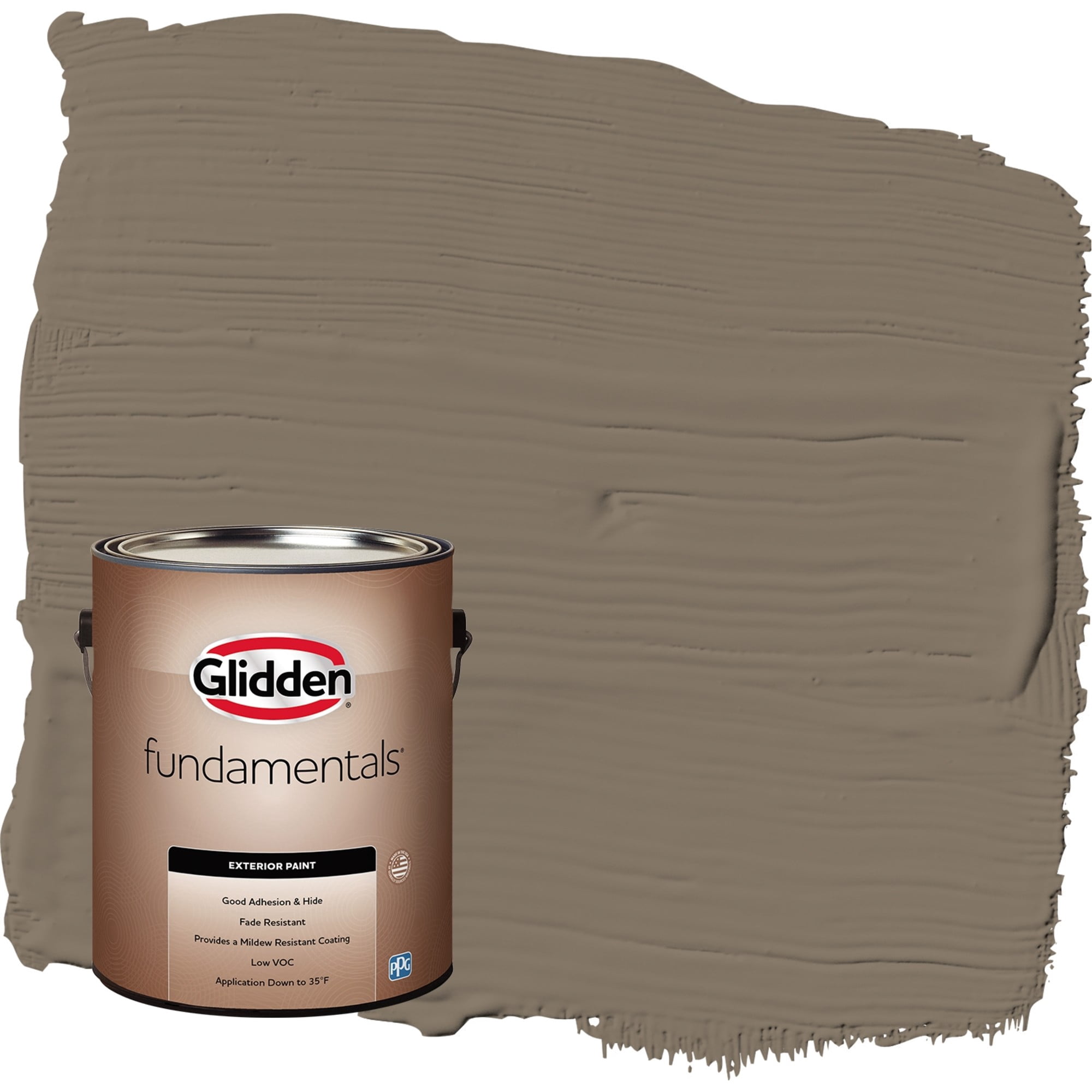 Glidden Fundamentals Clam Shell / Beige Satin Exterior Paint, 1 Gallon ...