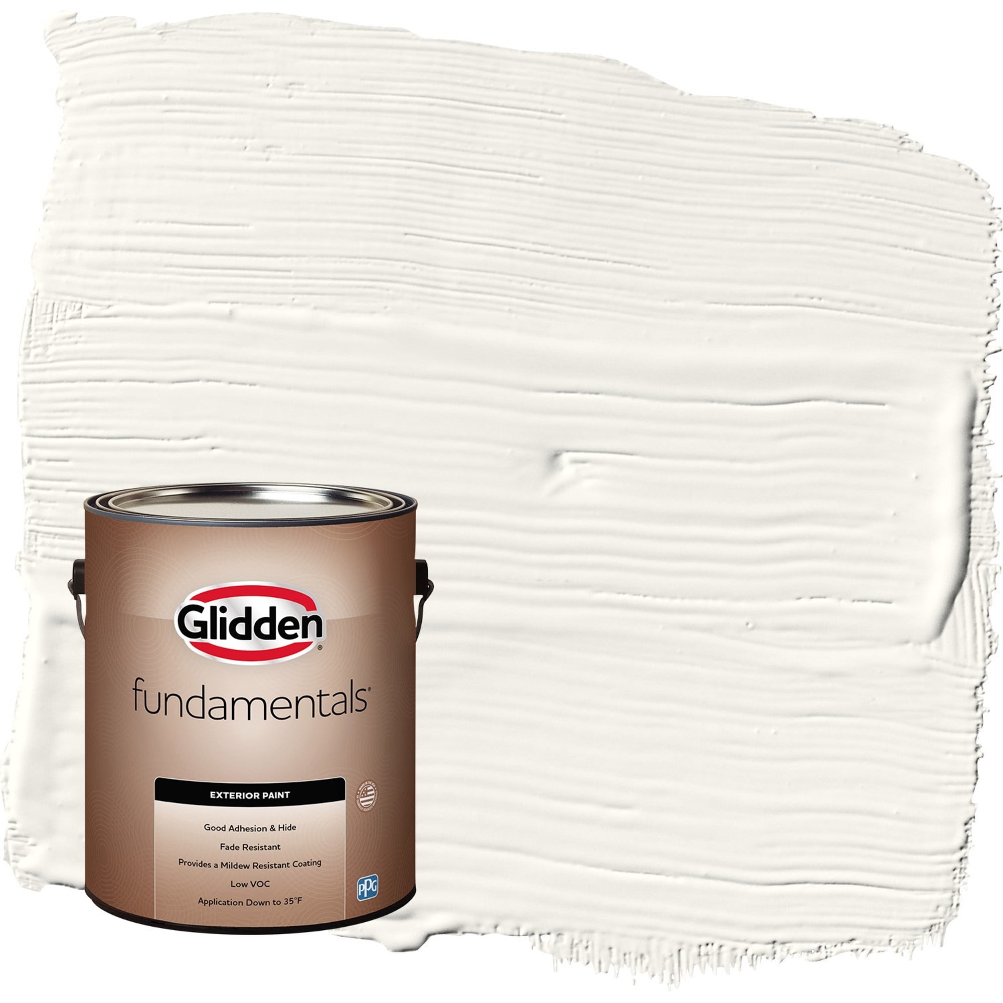 Glidden Fundamentals Cotton Tail / Gray Satin Exterior Paint, 1 Gallon ...