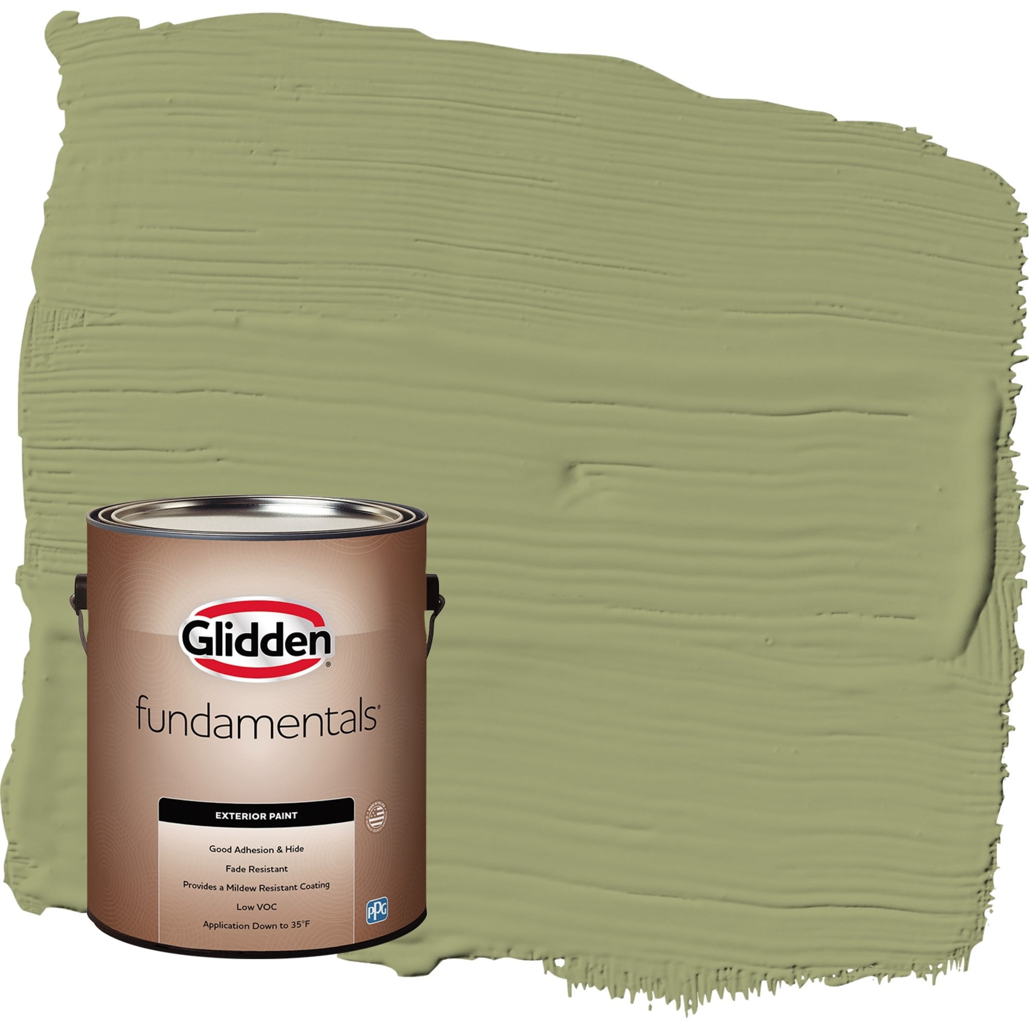 Glidden Fundamentals Dill / Green Flat Exterior Paint, 1 Gallon ...