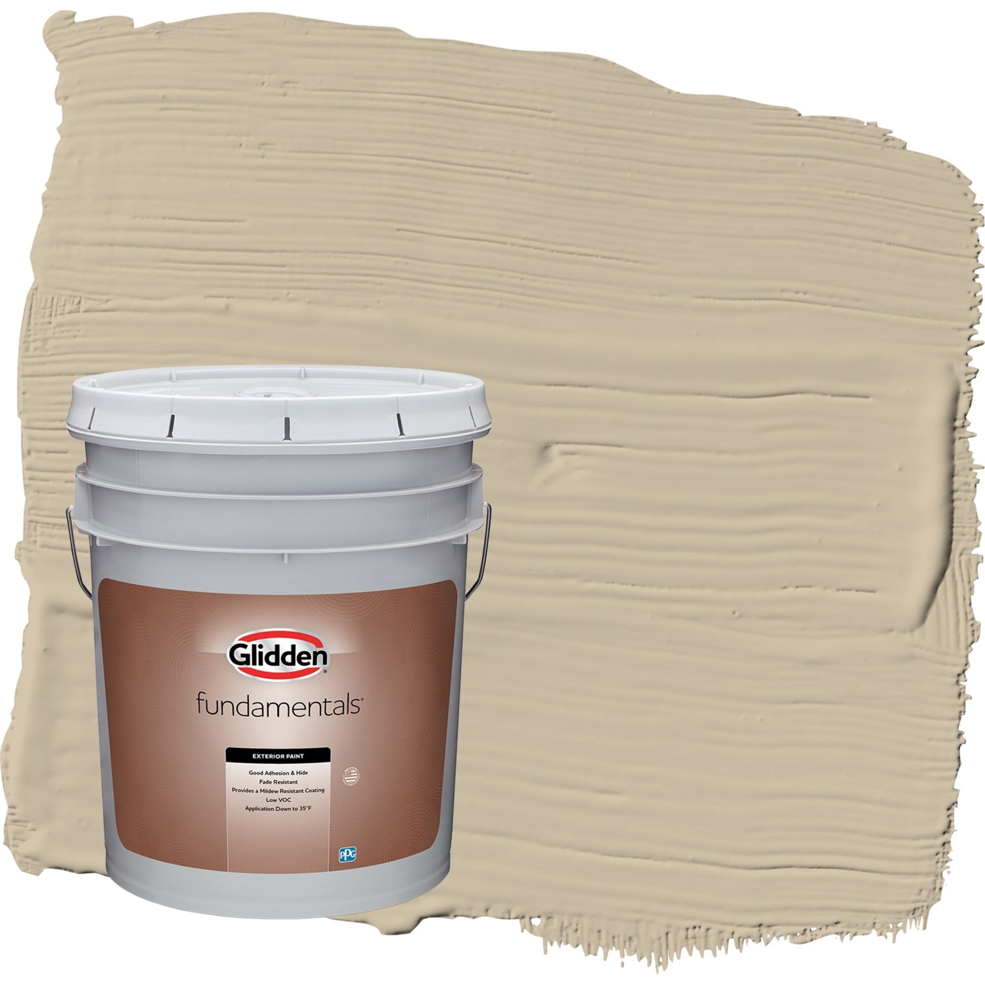 Glidden Fundamentals Dusty Trail / Beige Flat Exterior Paint, 5 Gallon ...