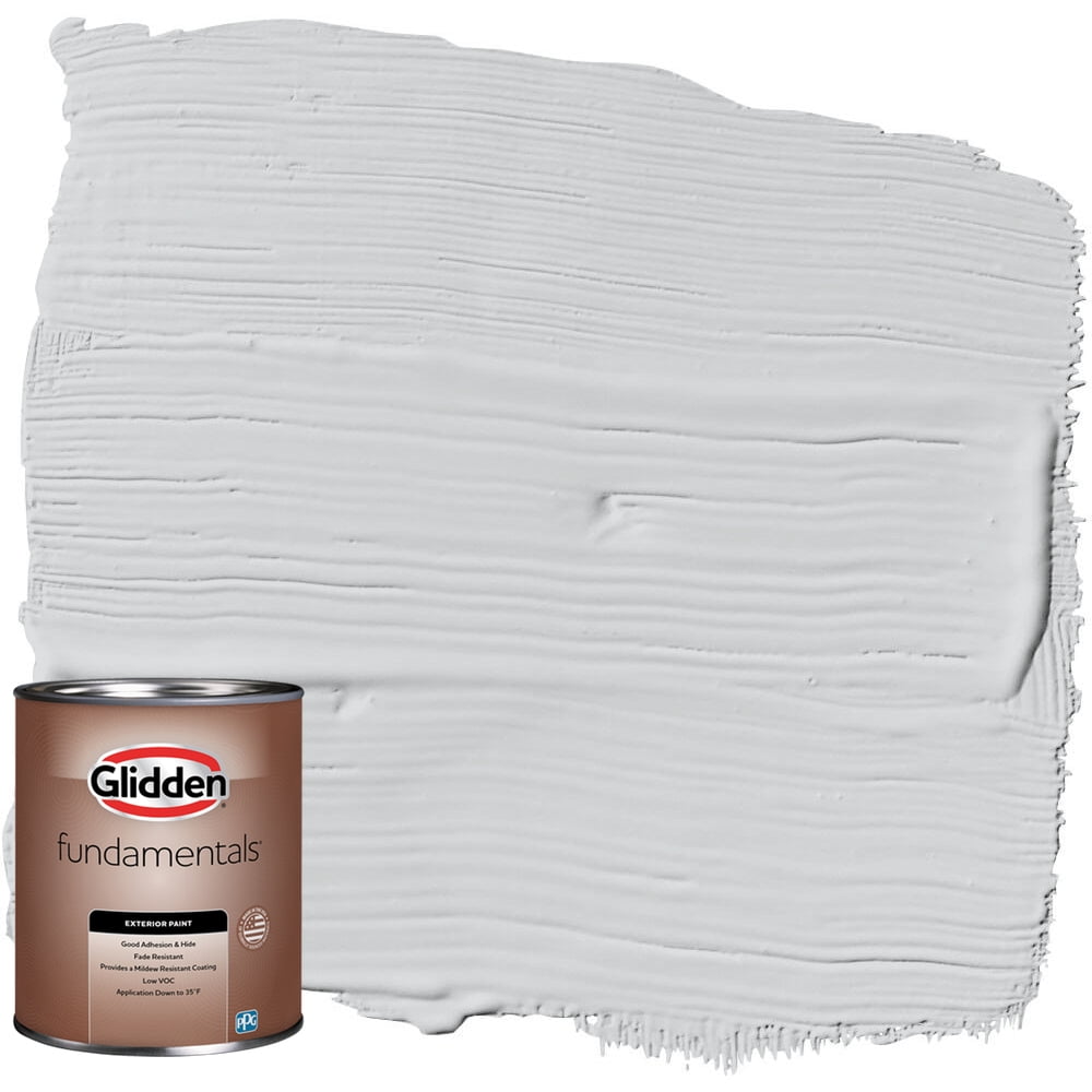 Glidden Fundamentals Exterior Paint Elemental / Gray, Flat, 1 Quart ...