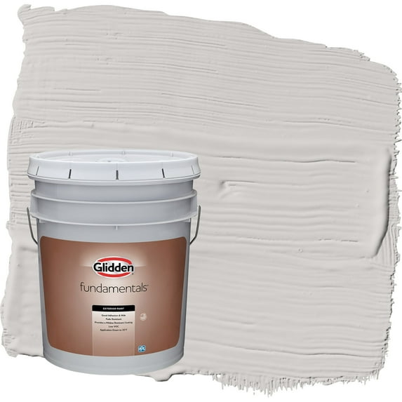 Glidden Fundamentals Elusion / Grey Flat Exterior Paint, 5 Gallon ...