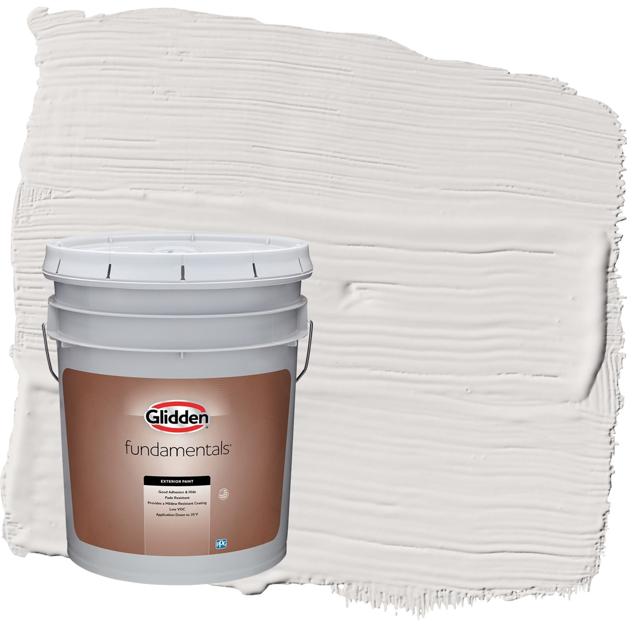 Glidden Fundamentals Fall Chill / Grey Semi-Gloss Exterior Paint, 5 ...