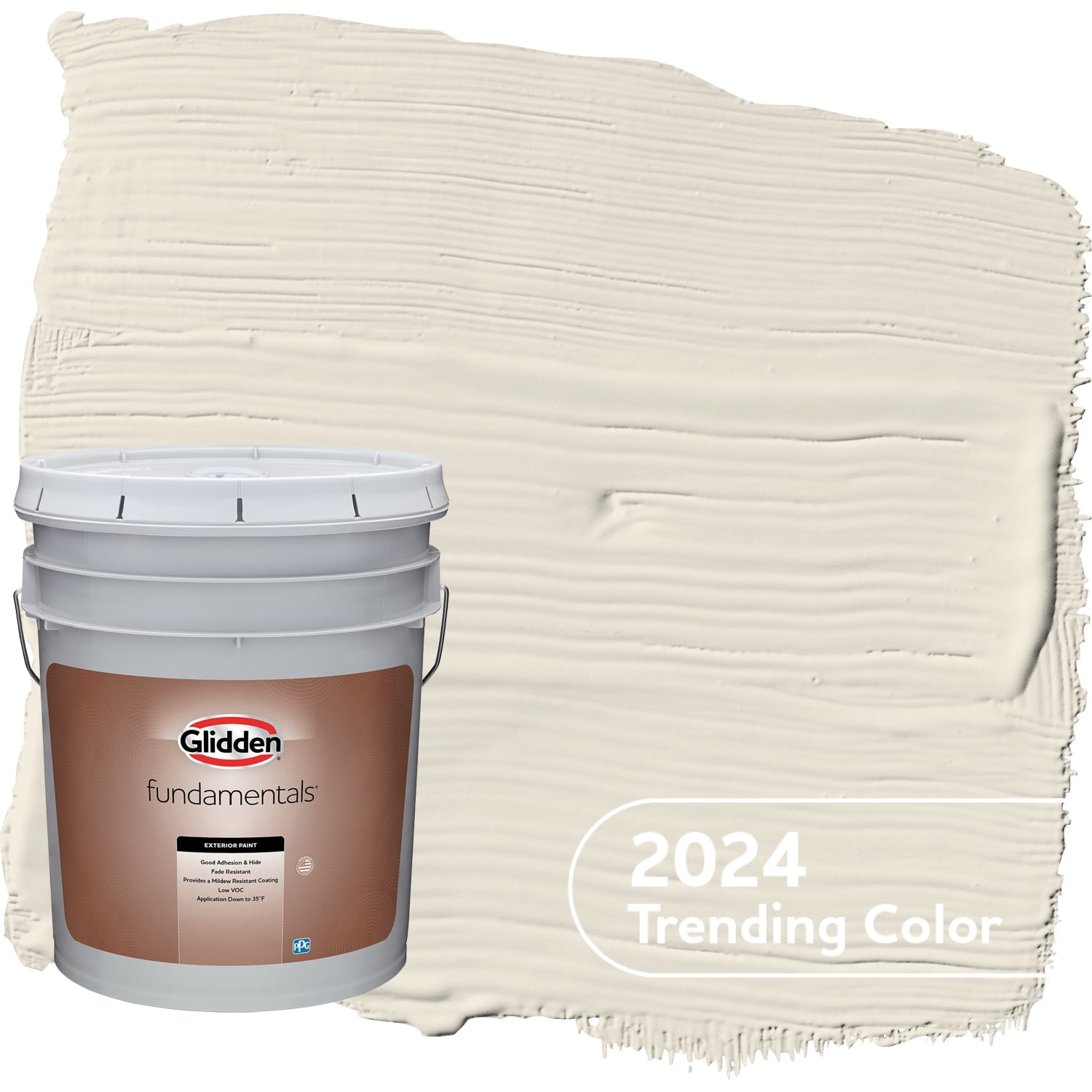 Glidden Fundamentals Exterior Paint Focus / Off White, Semi-Gloss, 5 ...