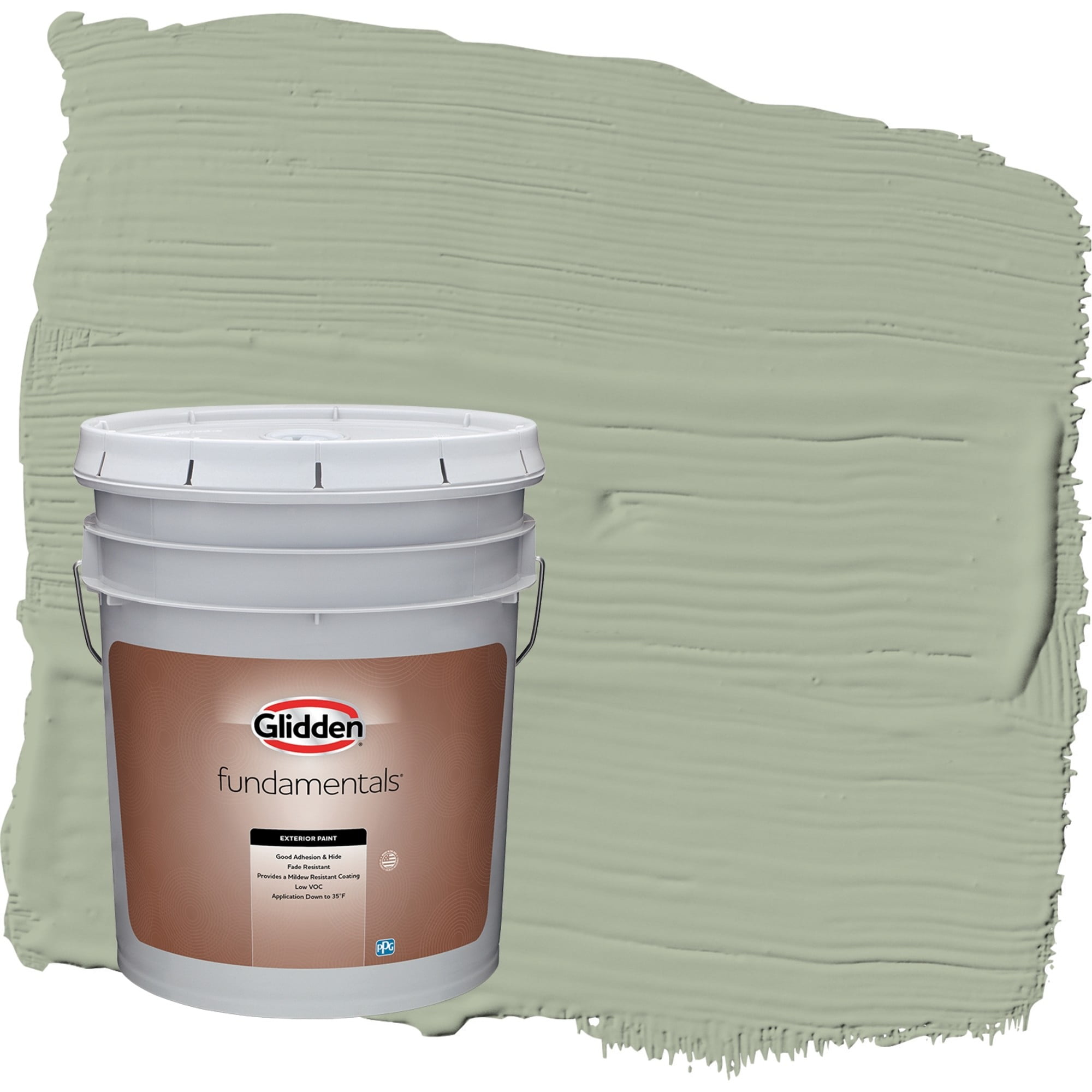 Glidden Fundamentals Gargoyle / Green Semi-Gloss Exterior Paint, 5 ...