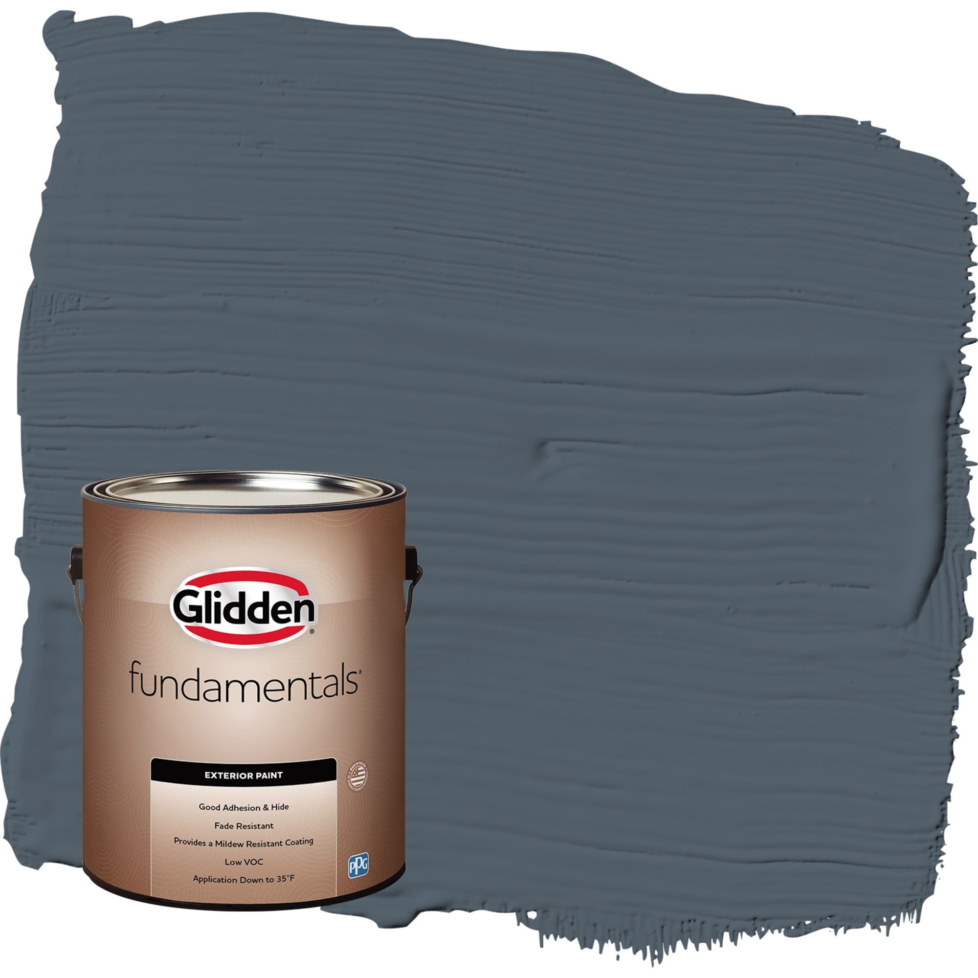 Glidden Fundamentals Goblin / Gray Flat Exterior Paint, 1 Gallon ...