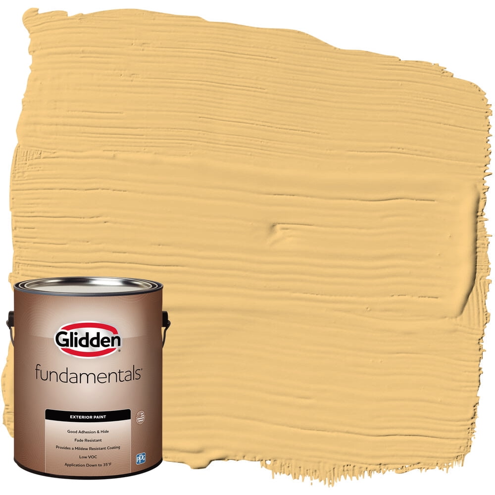 Glidden Fundamentals Exterior Paint Gold Buff / Yellow, Flat, 1 Gallon ...