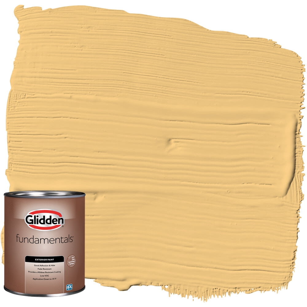Glidden Fundamentals Exterior Paint Gold Buff / Yellow, Flat, 1 Quart ...