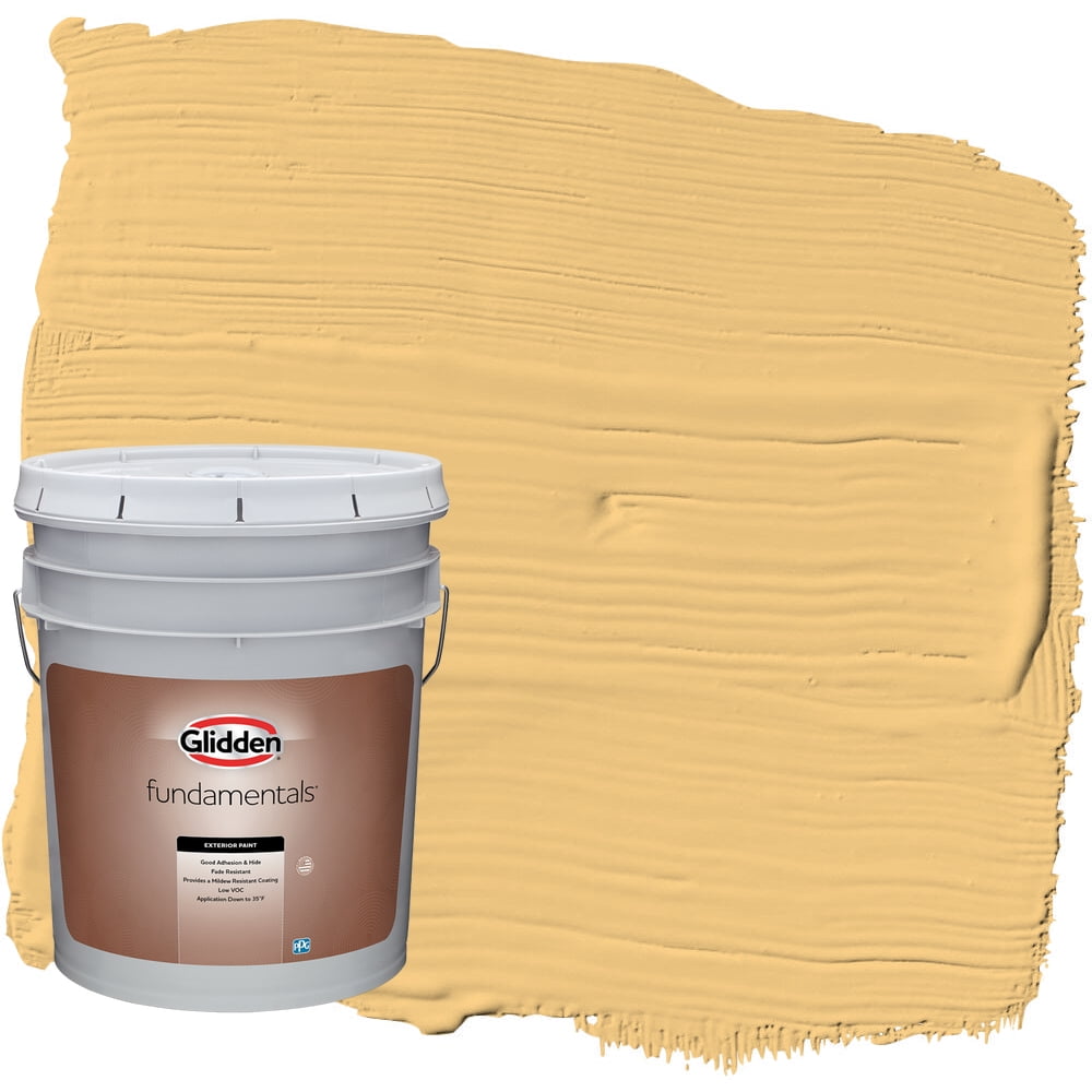 Glidden Fundamentals Exterior Paint Gold Buff / Yellow, Semi-Gloss, 5 ...