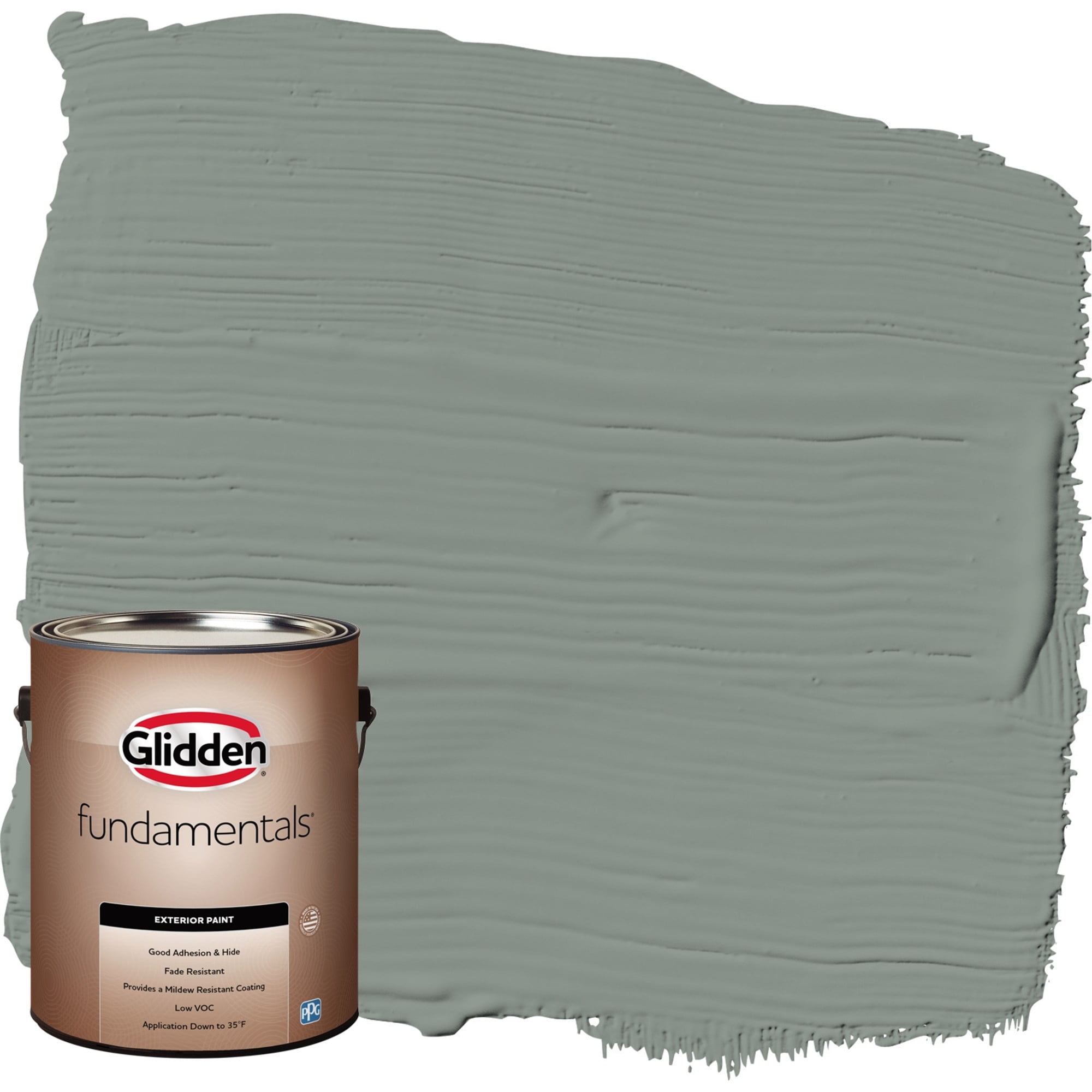 Glidden Fundamentals Exterior Paint Gray Heron / Grey, Satin, 1 Gallon ...