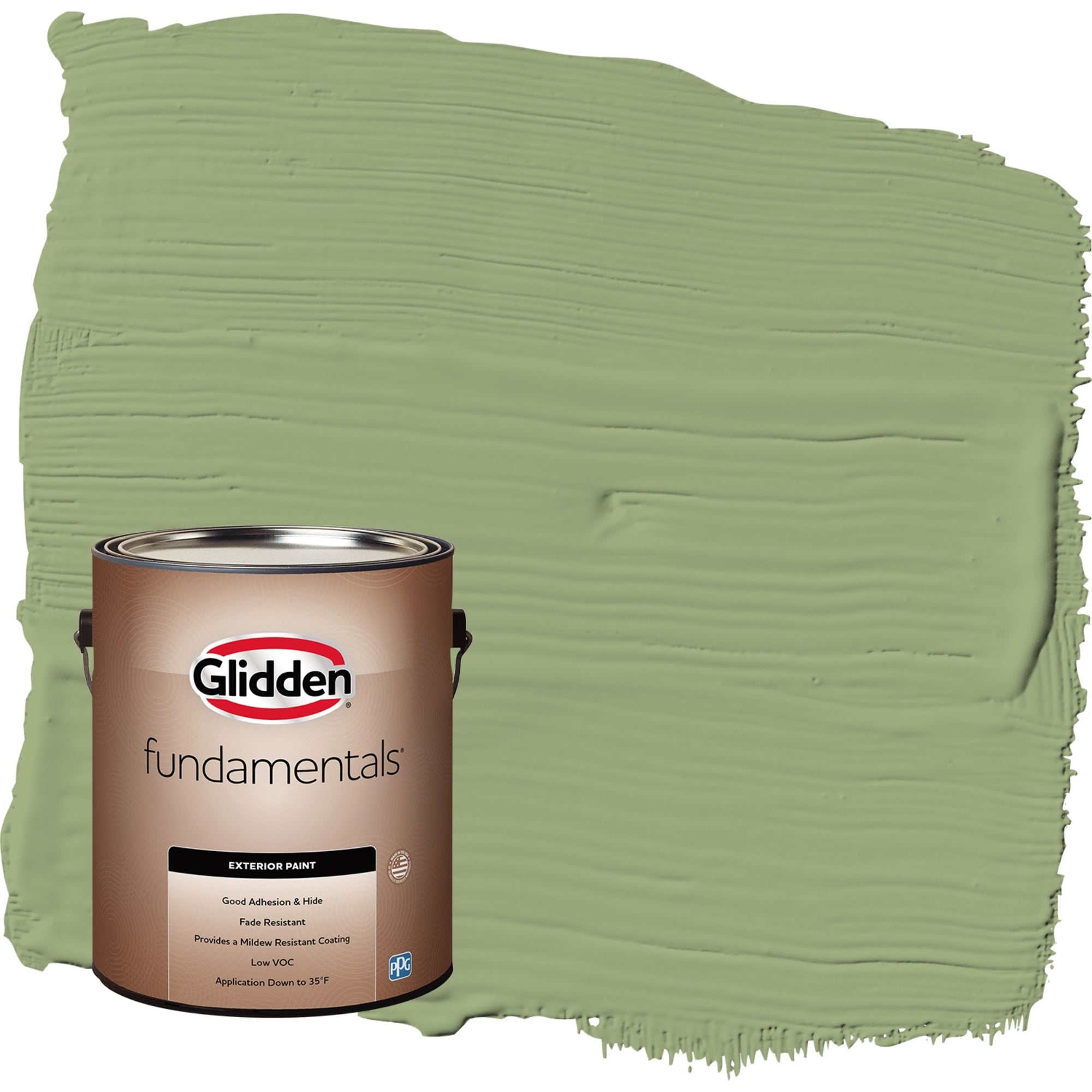 Glidden Fundamentals Guacamole / Green Flat Exterior Paint, 1 Gallon ...