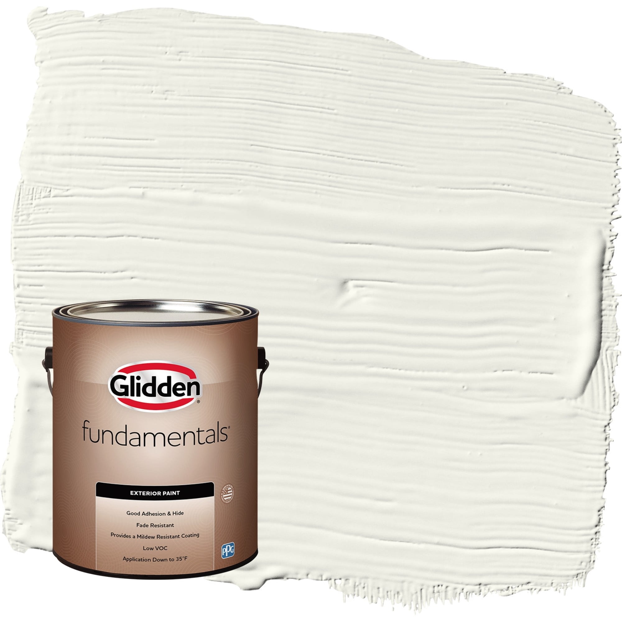 Glidden Fundamentals Gypsum / Off-White Satin Exterior Paint, 1 Gallon ...