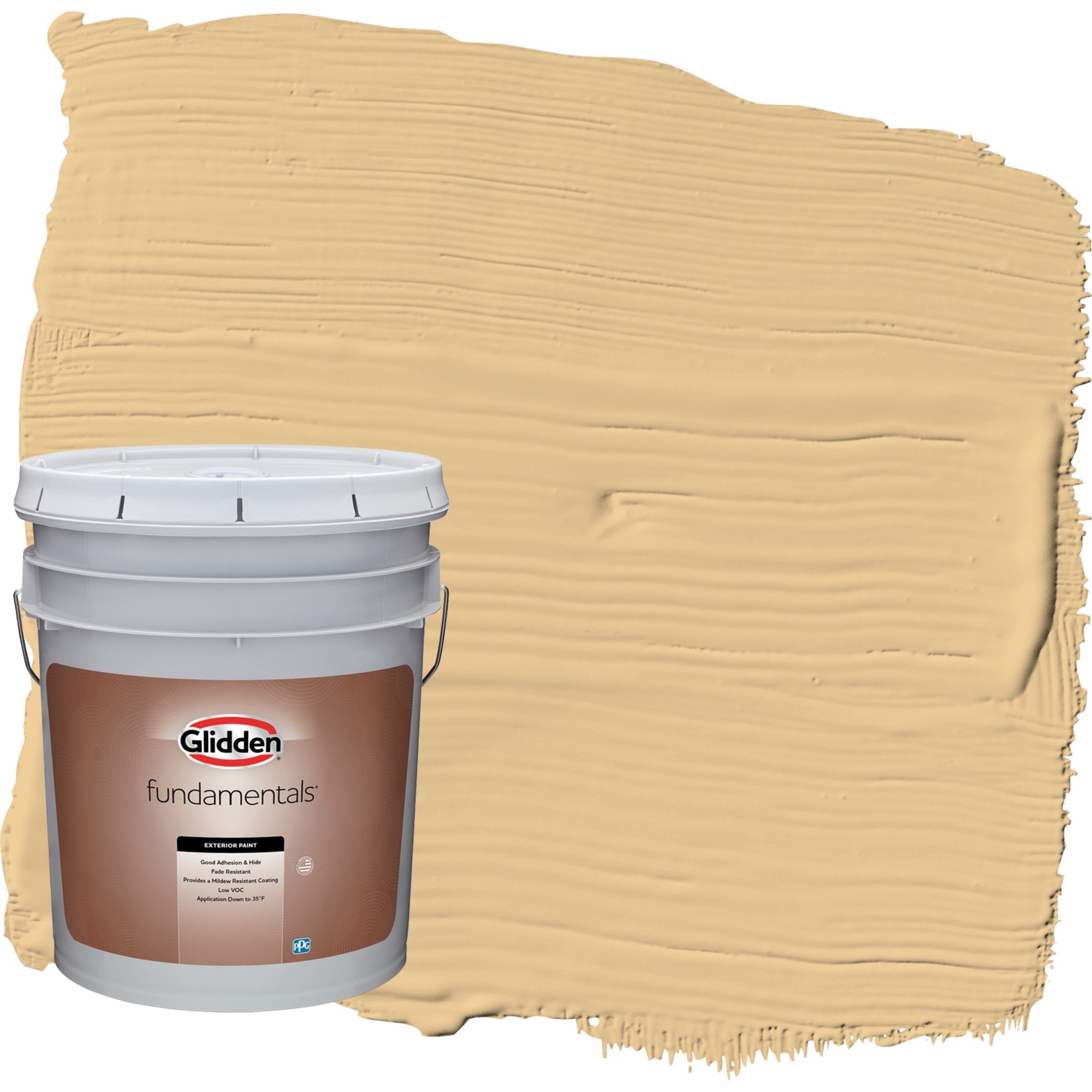 Glidden Fundamentals Exterior Paint Halo / Yellow, Semi Gloss, 5 Gallon ...