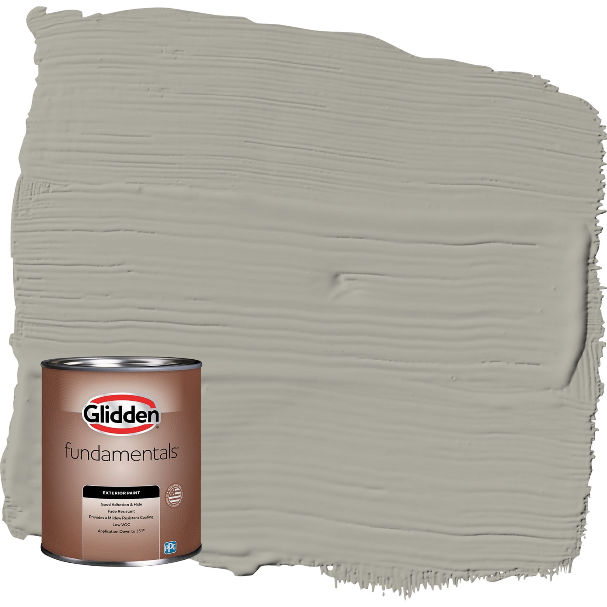 Glidden Fundamentals Hot Stone / Gray Flat Exterior Paint, 1 Quart ...